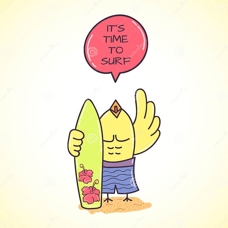 Vector Illustration of Surf Bird Stock Vector - Illustration of extreme ...