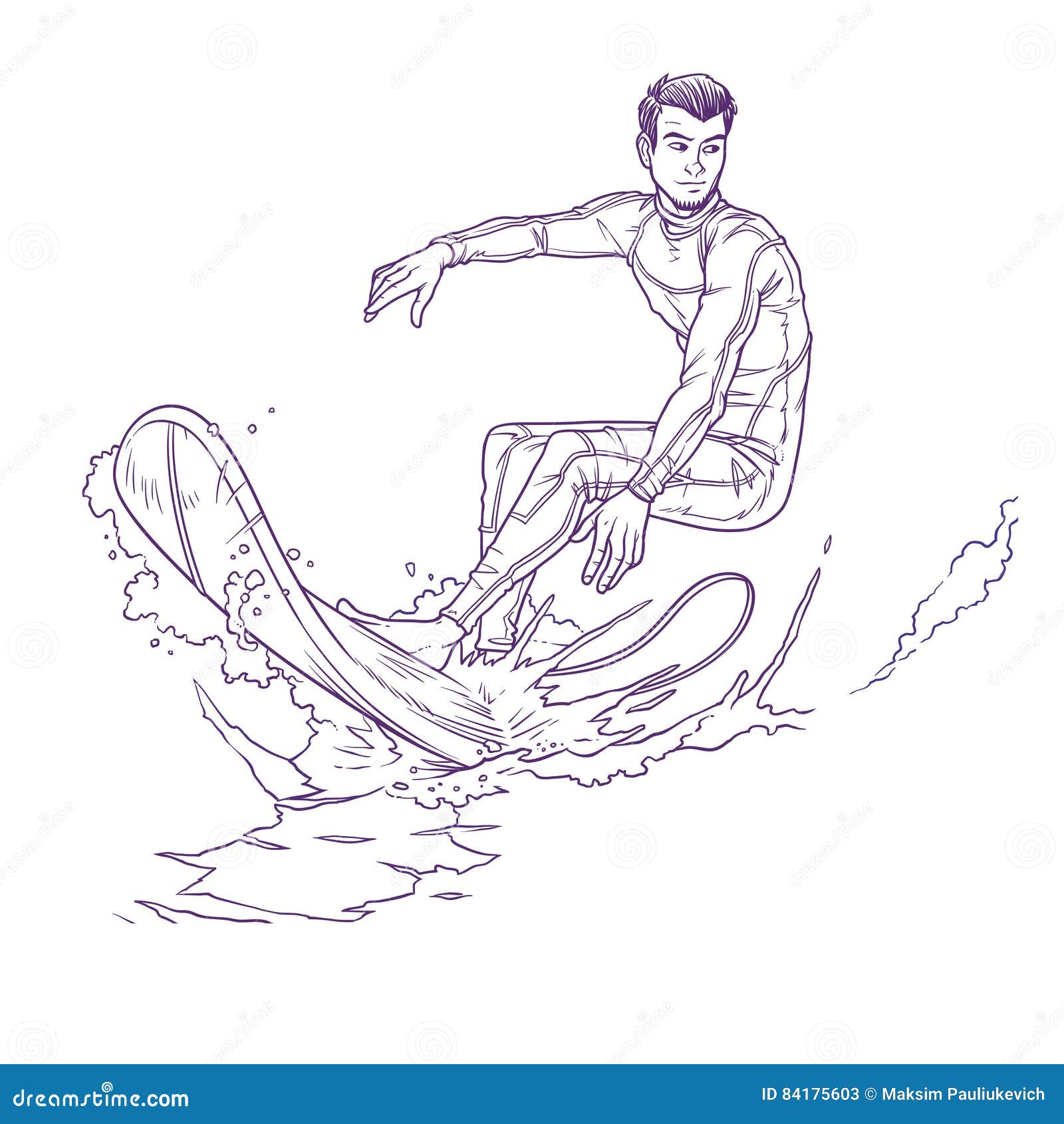 Vector Illustration of a Surfer Stock Vector - Illustration of risky ...