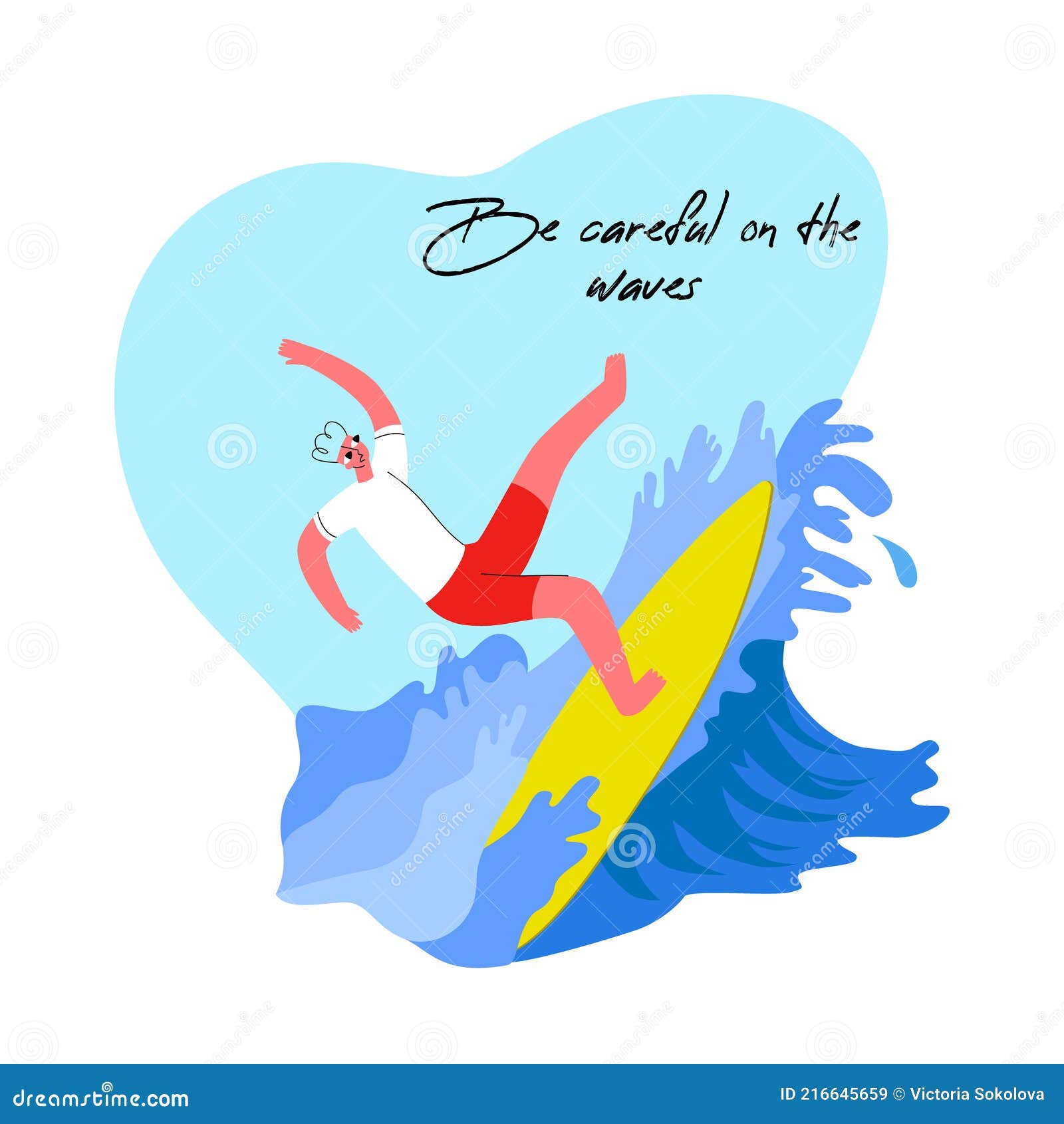 Vector Illustration Surfer Fall from a Surfboard Stock Vector ...