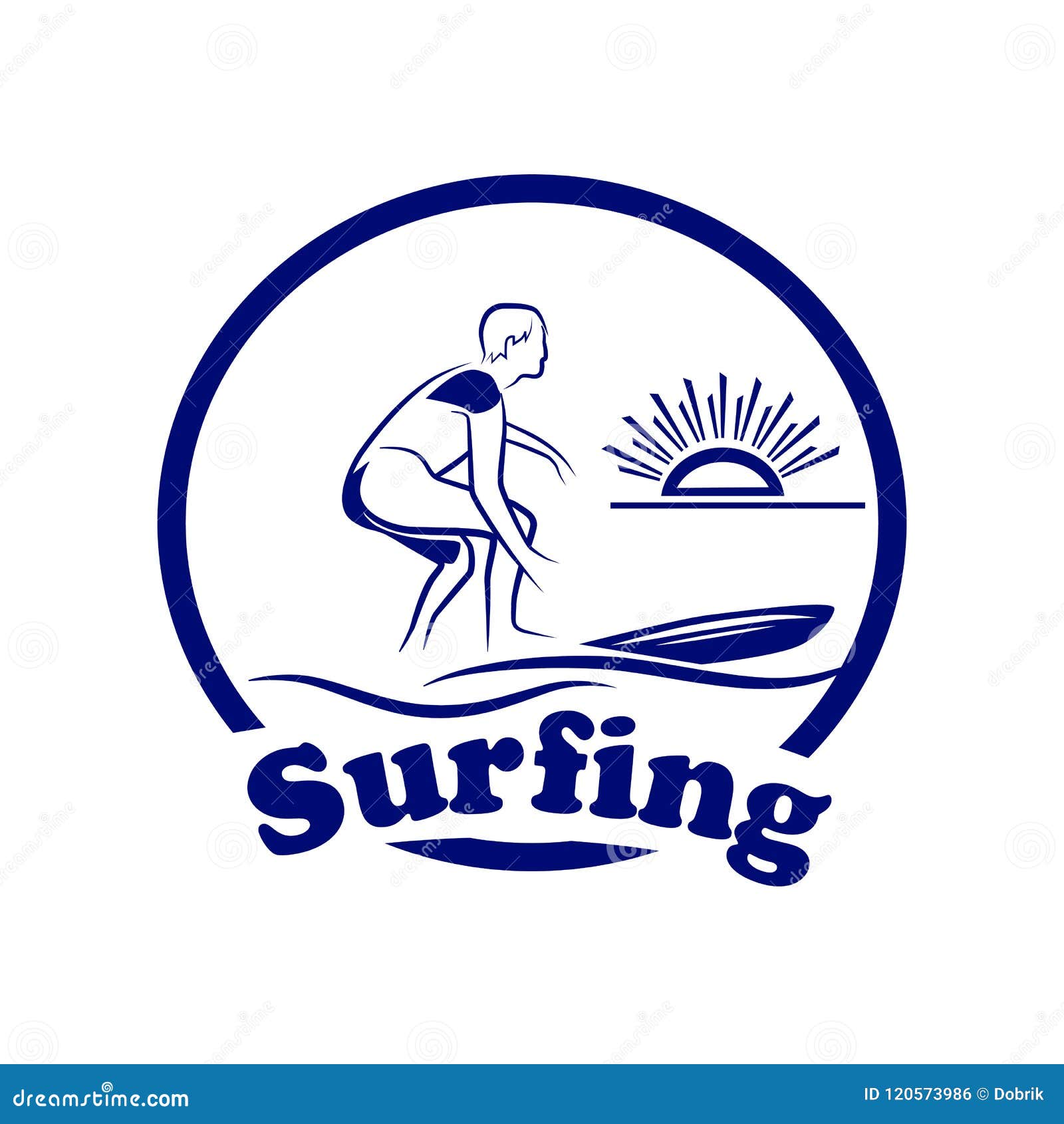 Vector Illustration of Surfing. Logo Stock Vector - Illustration of ...
