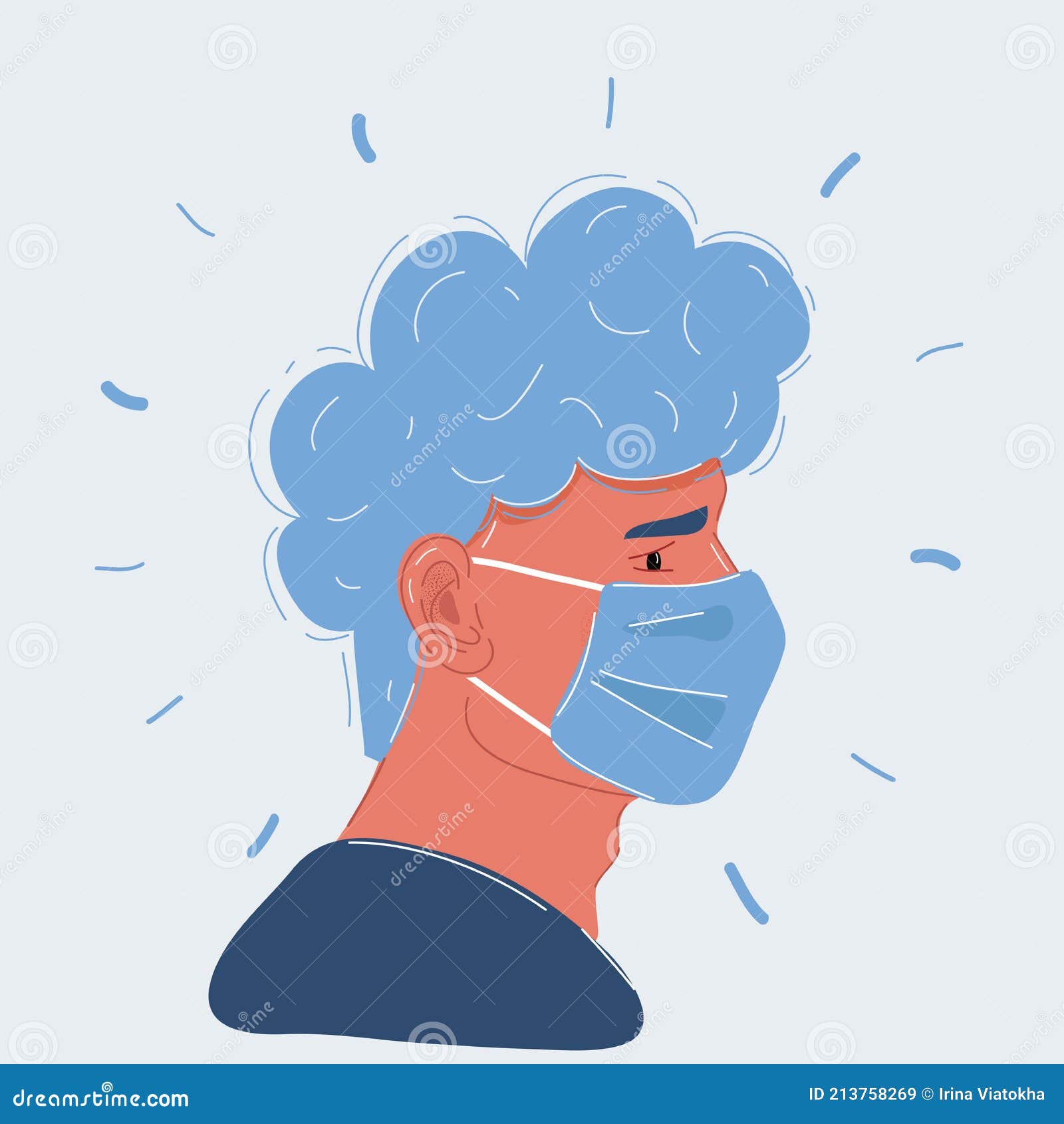 Vector Illustration of Surgeon in Mask on White Backround. Stock Vector ...