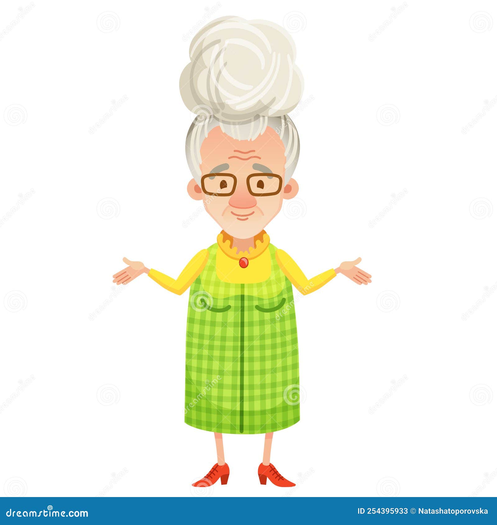 Vector Illustration of a Surprised Senior Woman Stock Vector ...