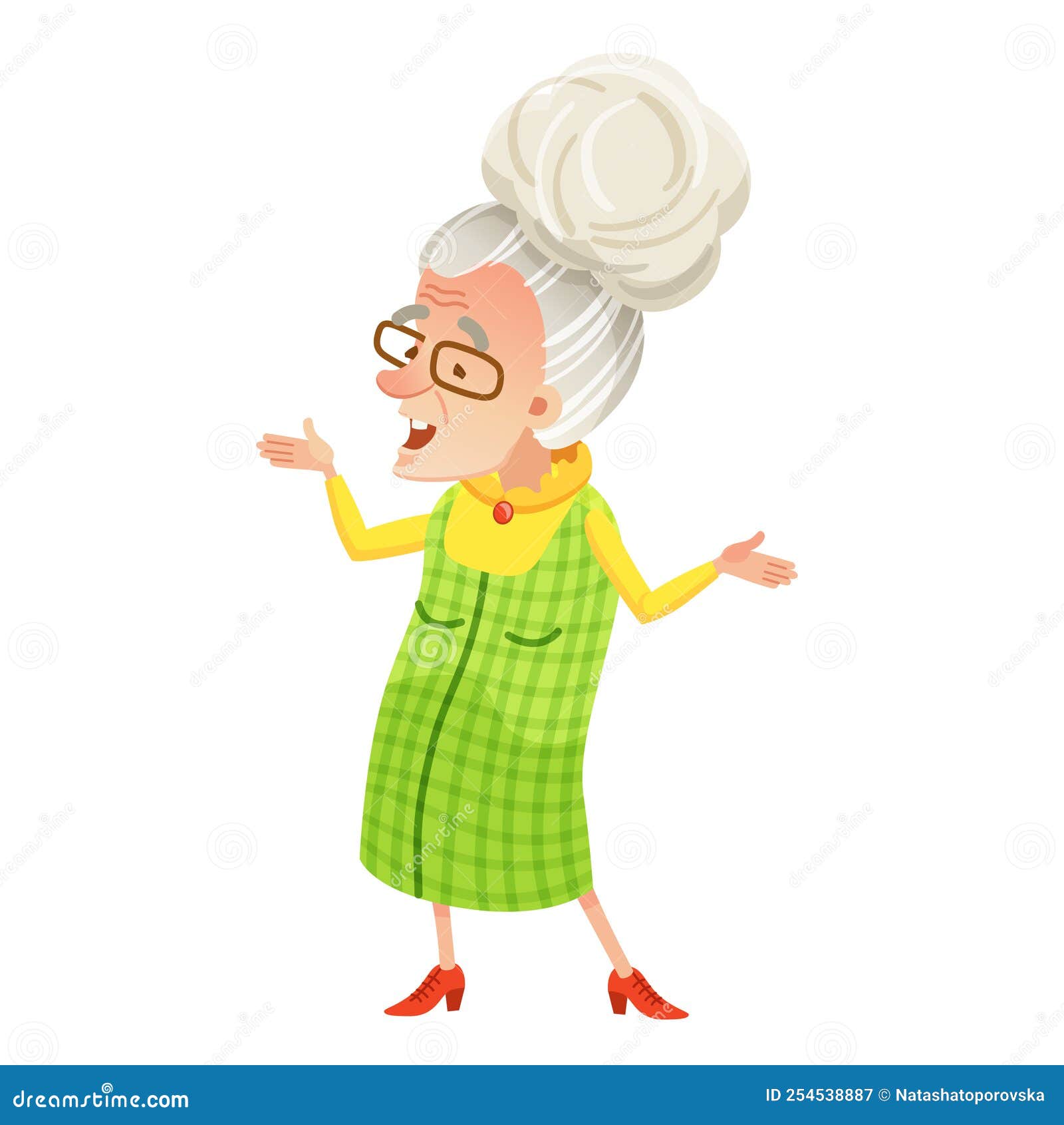 Vector Illustration of a Surprised Senior Woman Stock Vector ...