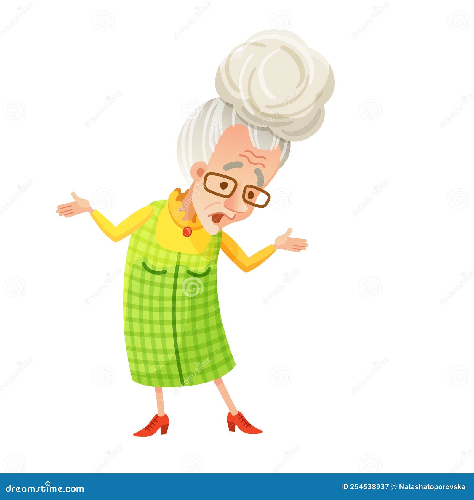 Vector Illustration of a Surprised Senior Woman Stock Vector ...