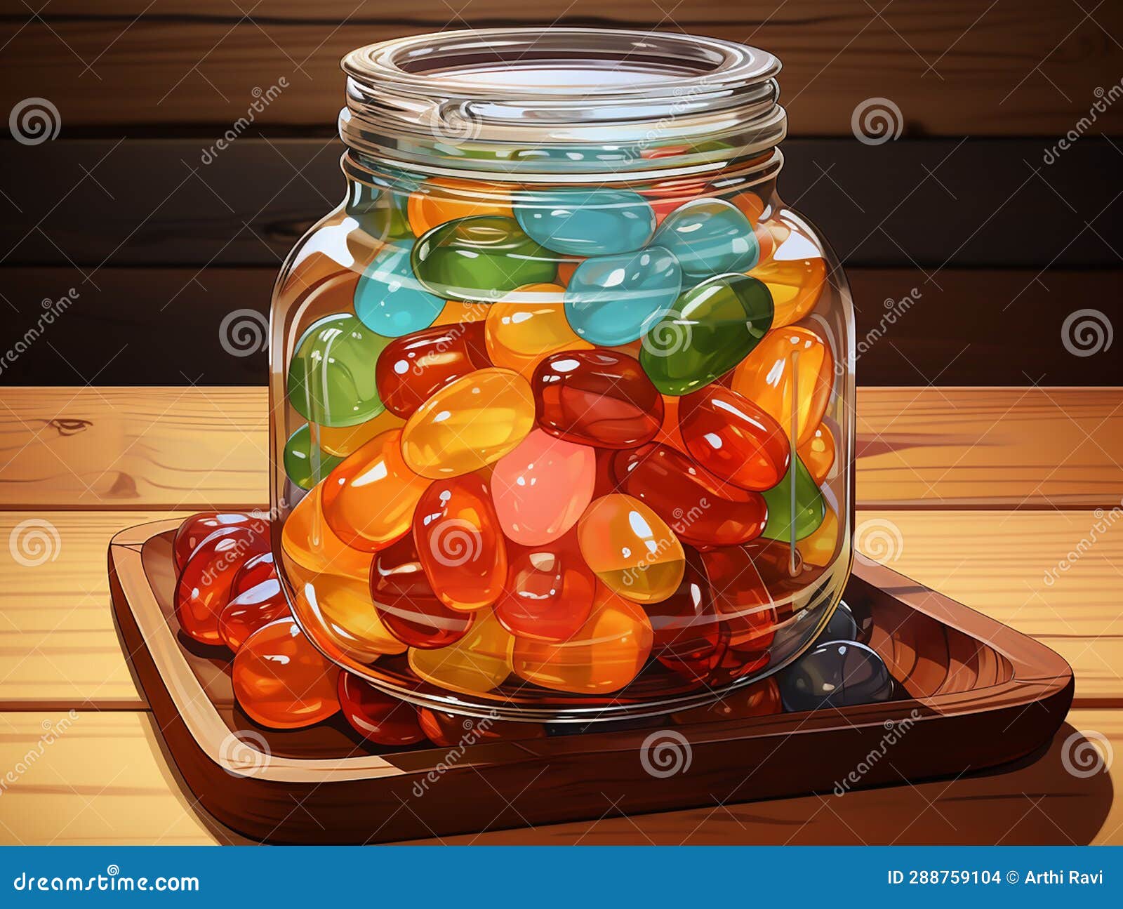 Vector Illustration of Sweet Glass Jar Stock Illustration ...