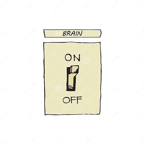 Vector Illustration of a Switch that Turns on and Off the Brains Stock ...