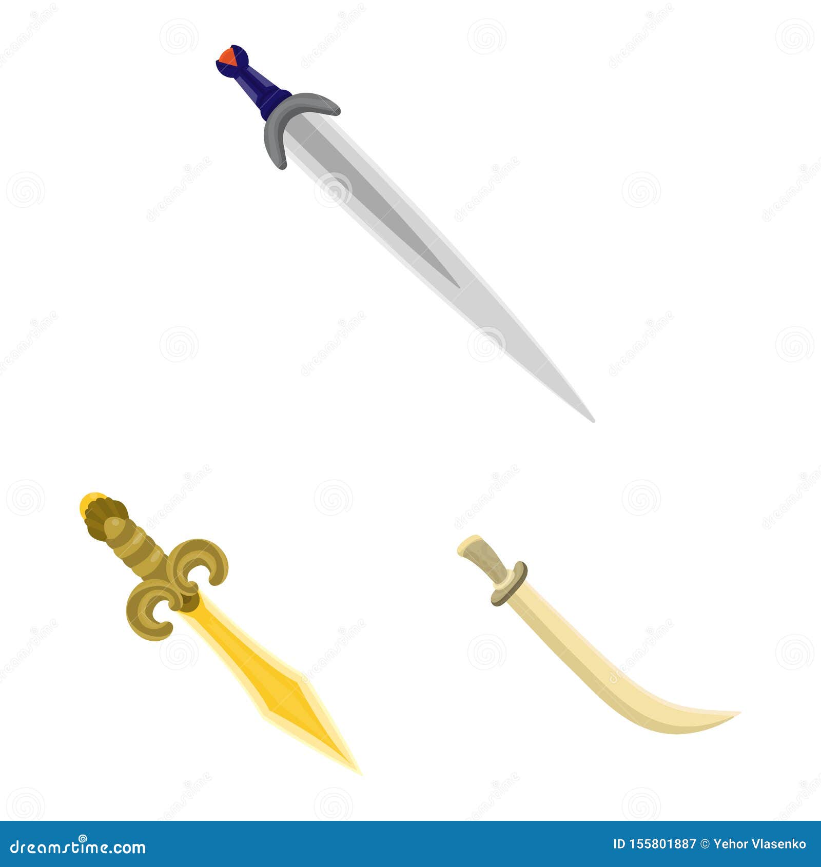 Vector Illustration of Sword and Dagger Logo. Collection of Sword and ...