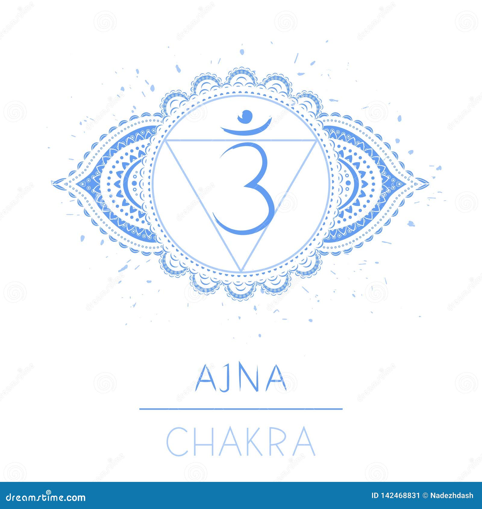 Vector Illustration with Symbol Chakra Ajna on White Background Stock ...