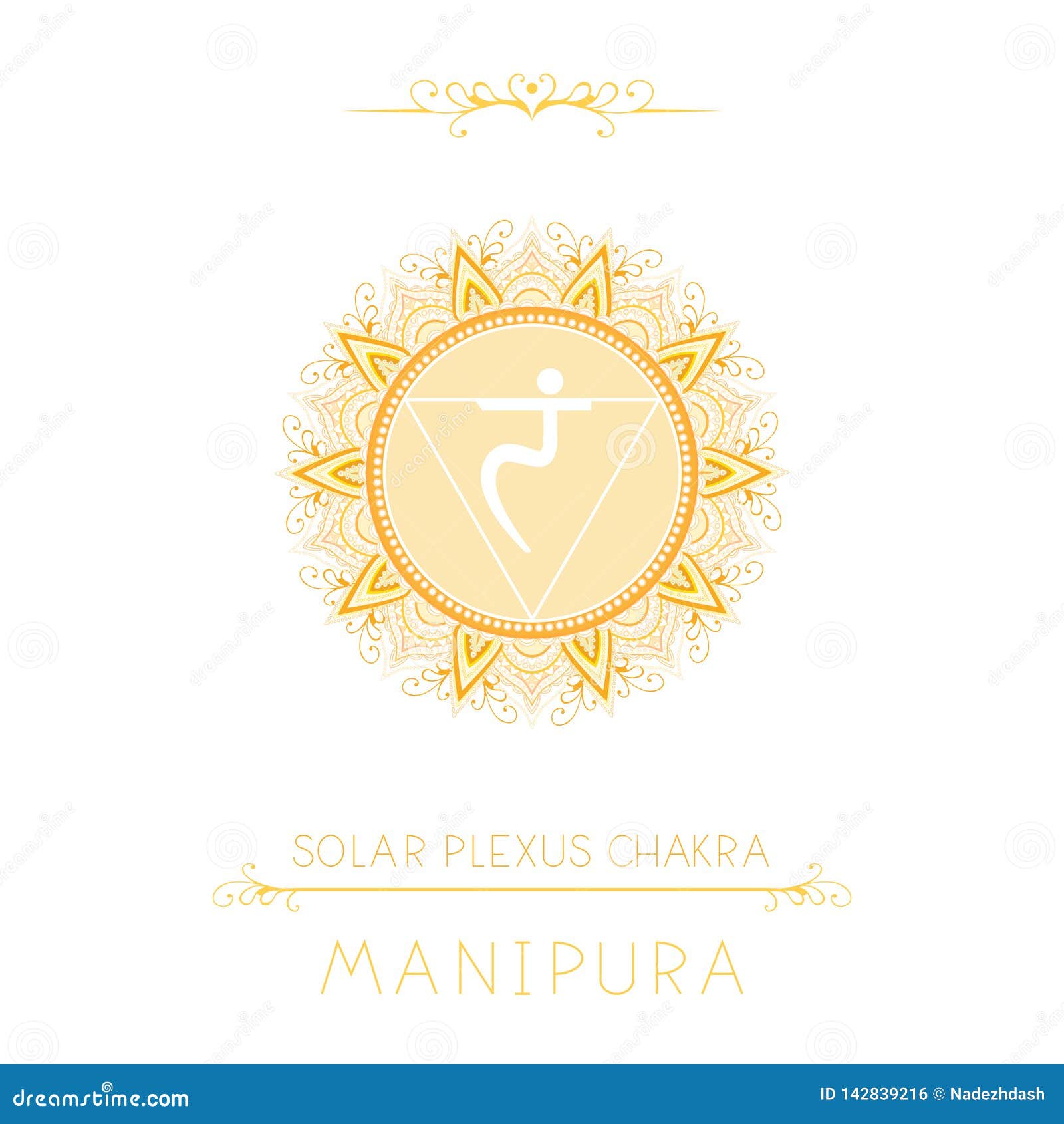 Vector Illustration with Symbol Manipura - Solar Plexus Chakra and ...