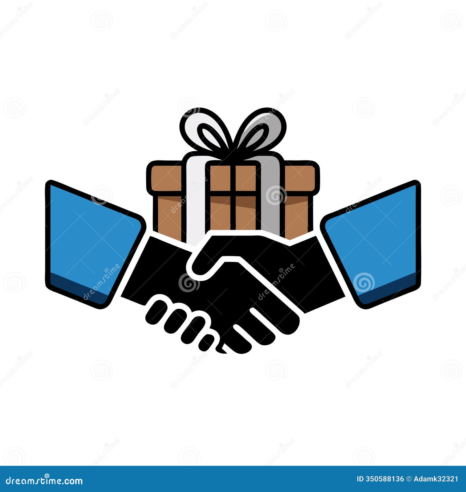 Handshake Gift Agreement Vector Illustration Business Partnership ...