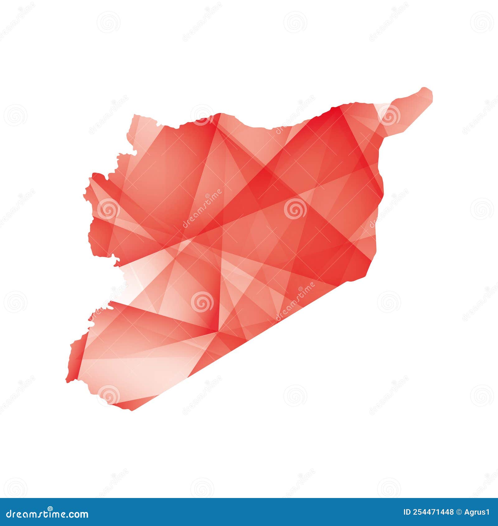 Vector Illustration of Syria Map with Red Colored Geometric Shapes ...
