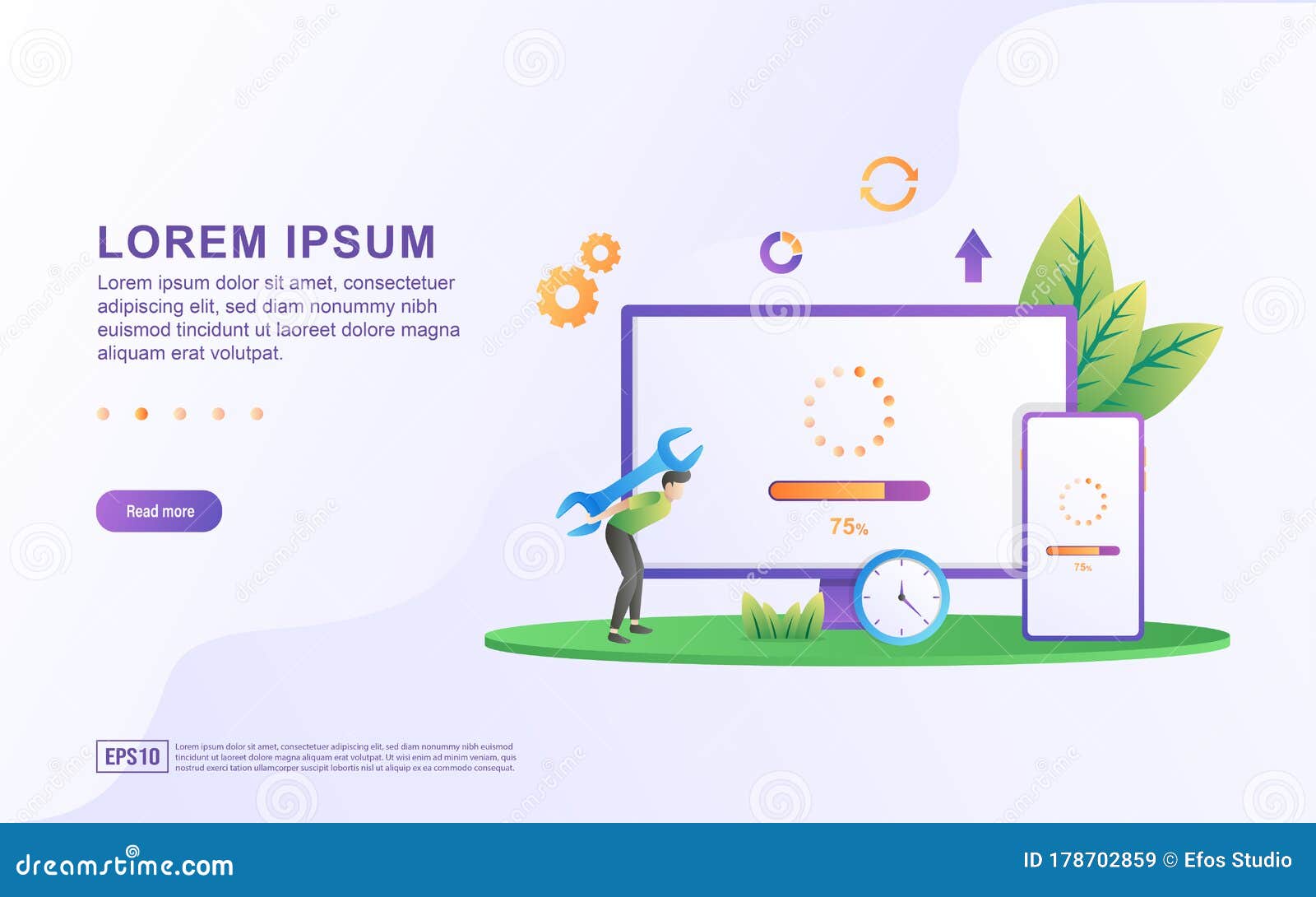 Vector Illustration of System Update Concept. People are Updating the ...