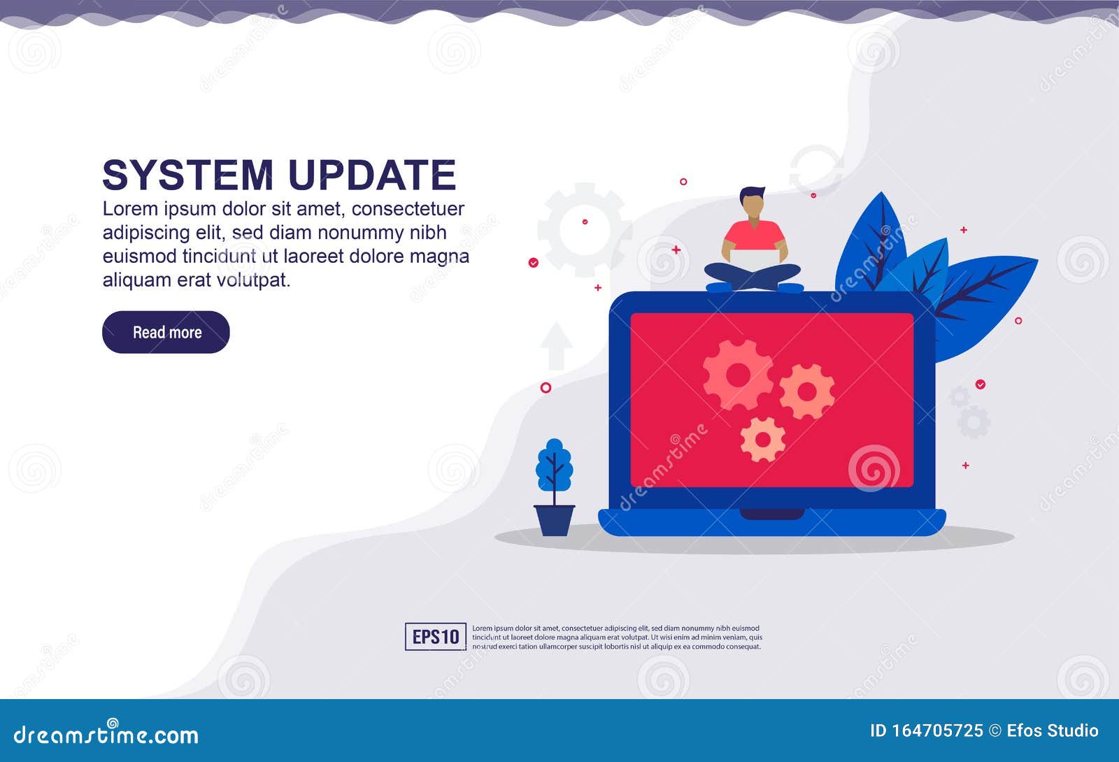 Vector Illustration Of System Update & Maintenance System Concept With ...