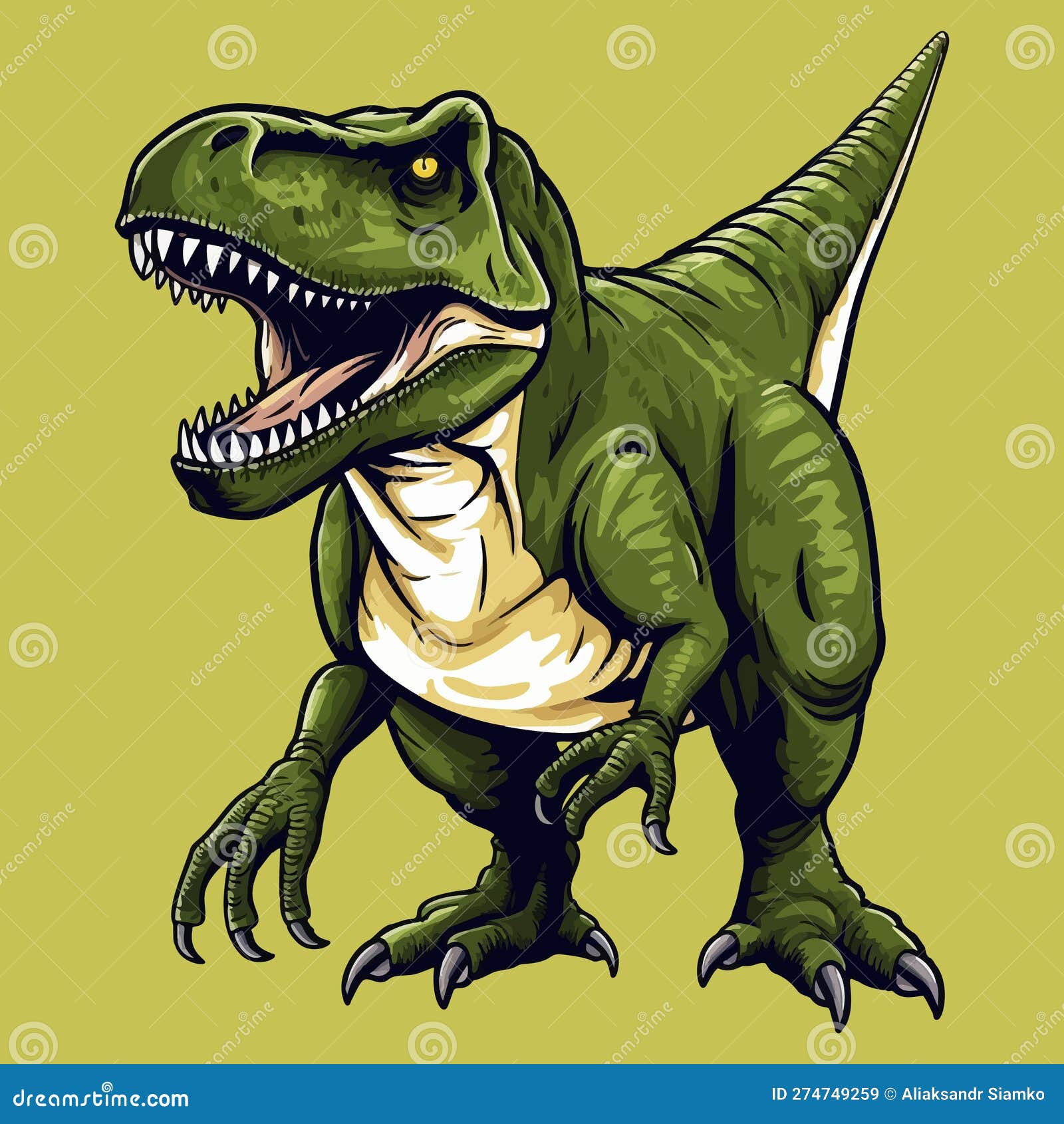 Vector Illustration of a T-Rex Dinosaur Stock Vector - Illustration of ...