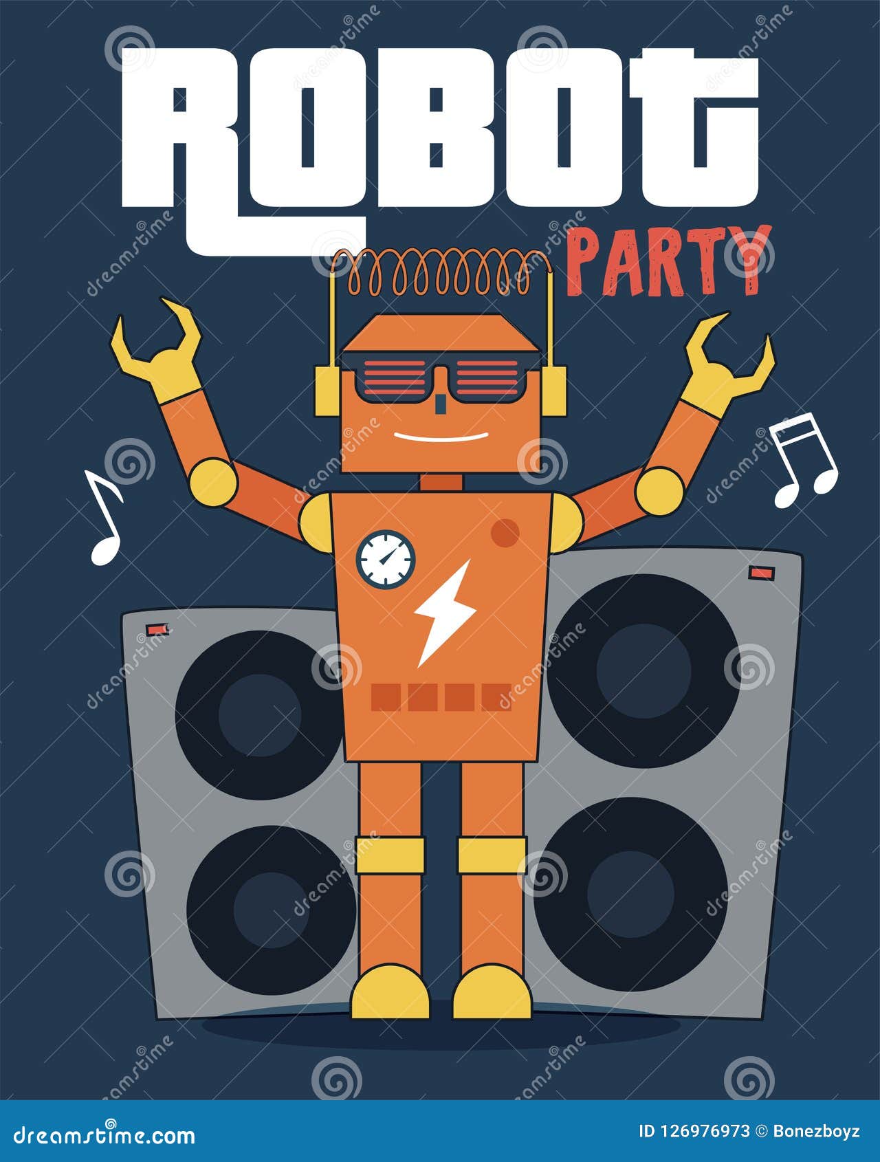 Robot Party Illustration stock vector. Illustration of game - 126976973
