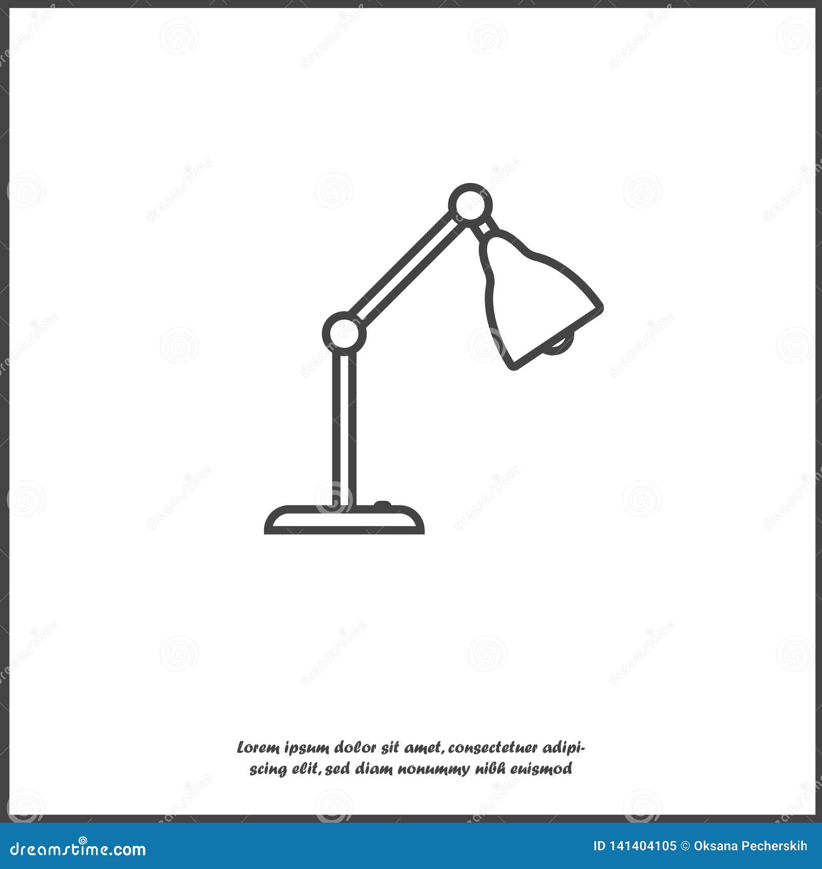 Vector Illustration Table Lamp Icon. Desk Lamp Icon on White Isolated ...