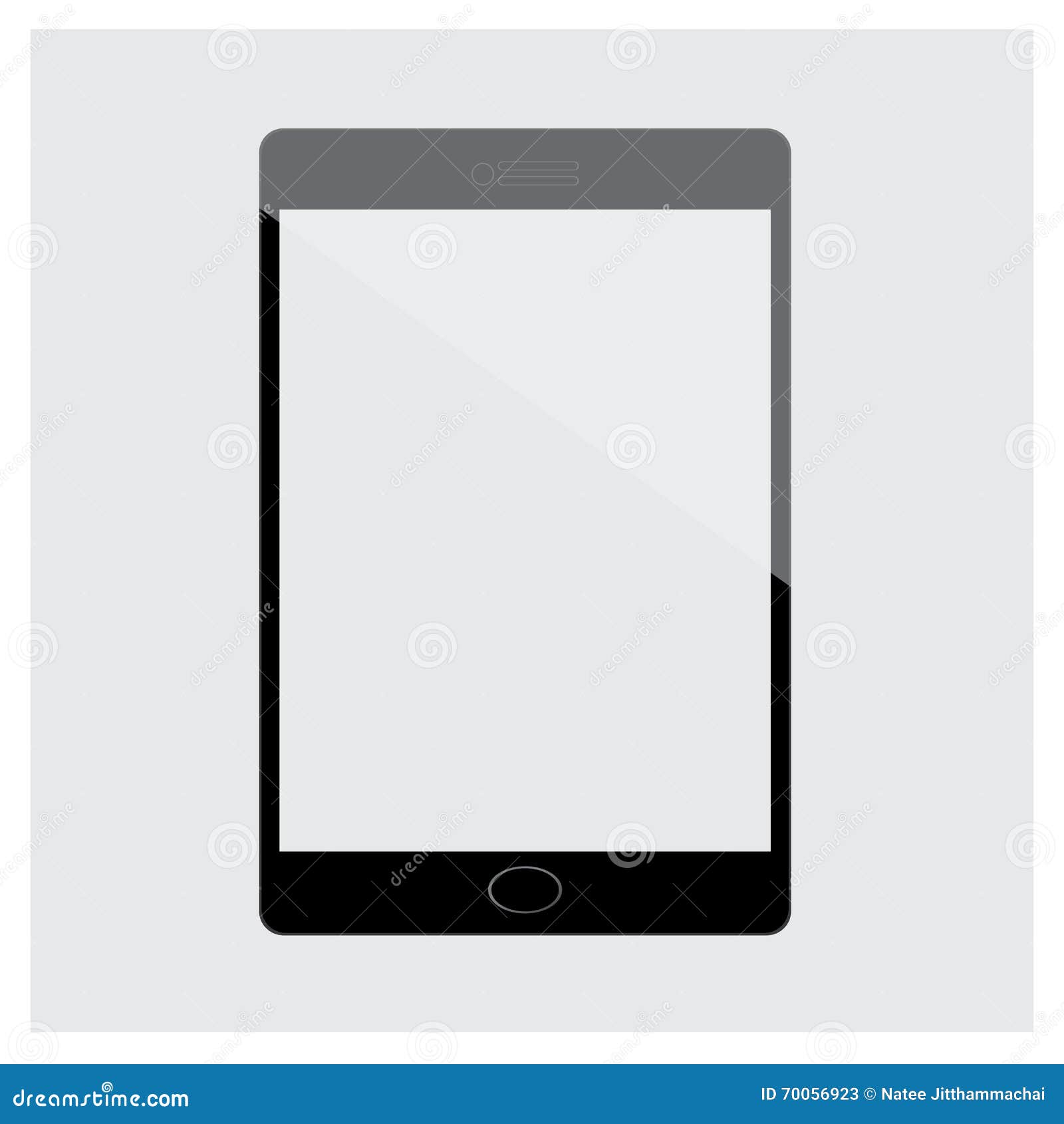 Vector Illustration Tablet Black Isolated on White Background. Stock ...