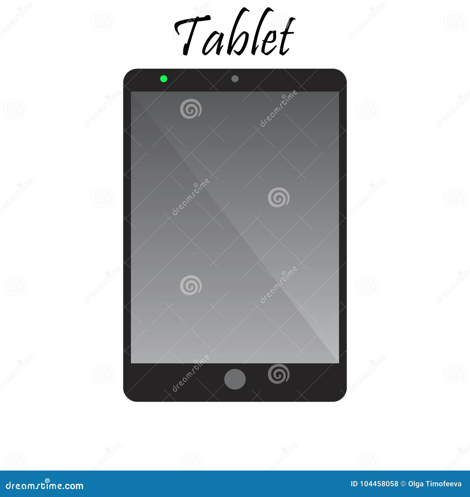 Tablet with Blank Screen stock vector. Illustration of design - 104458058