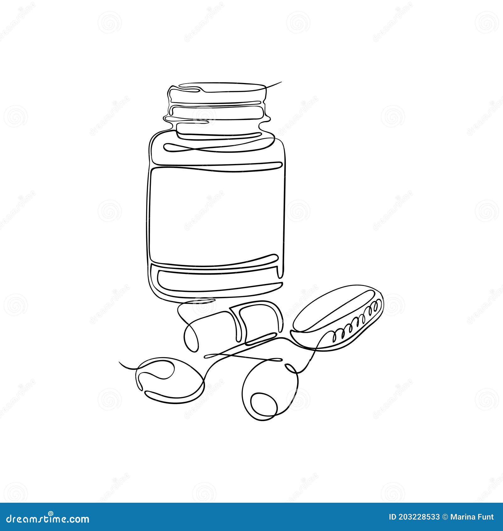 Endless Line Art Illustration Of Antelope. Continuous Black Outline ...