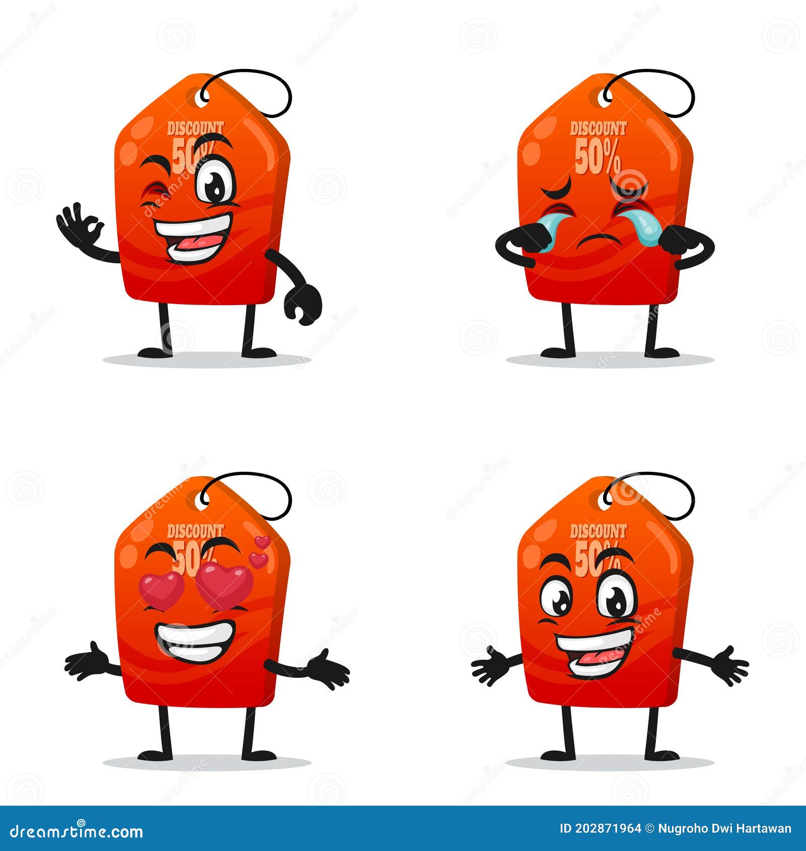 Vector Illustration of Tag Mascot or Character Stock Illustration ...