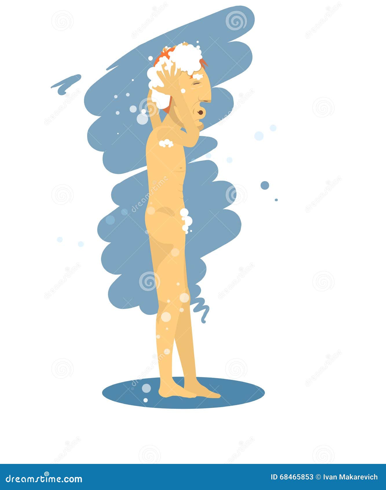 Vector Illustration Take Shower Happy Stock Vector Illustration Of