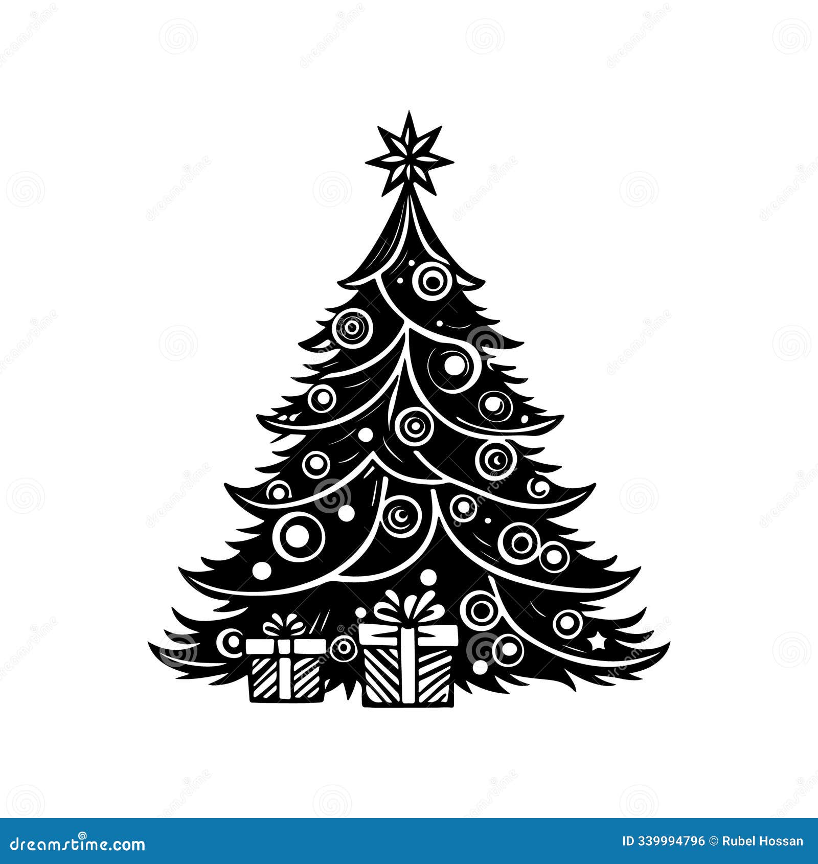 A Tall, Triangular Silhouette of a Christmas Tree in Vector Format ...