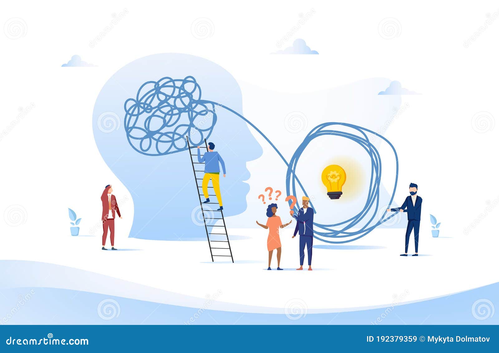 Vector Illustration, Tangle Tangled and Unraveled. Abstract Metaphor ...