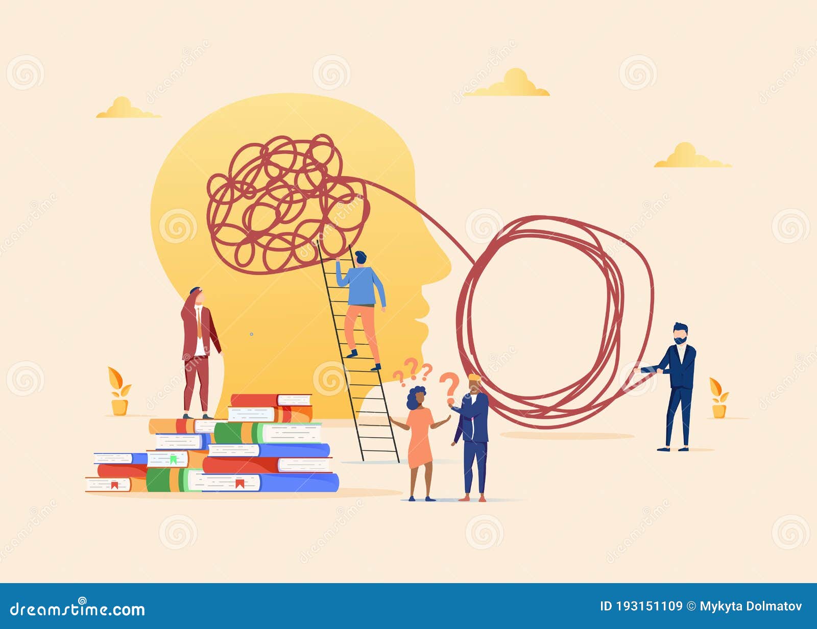 Vector Illustration, Tangle Tangled and Unraveled. Abstract Metaphor ...