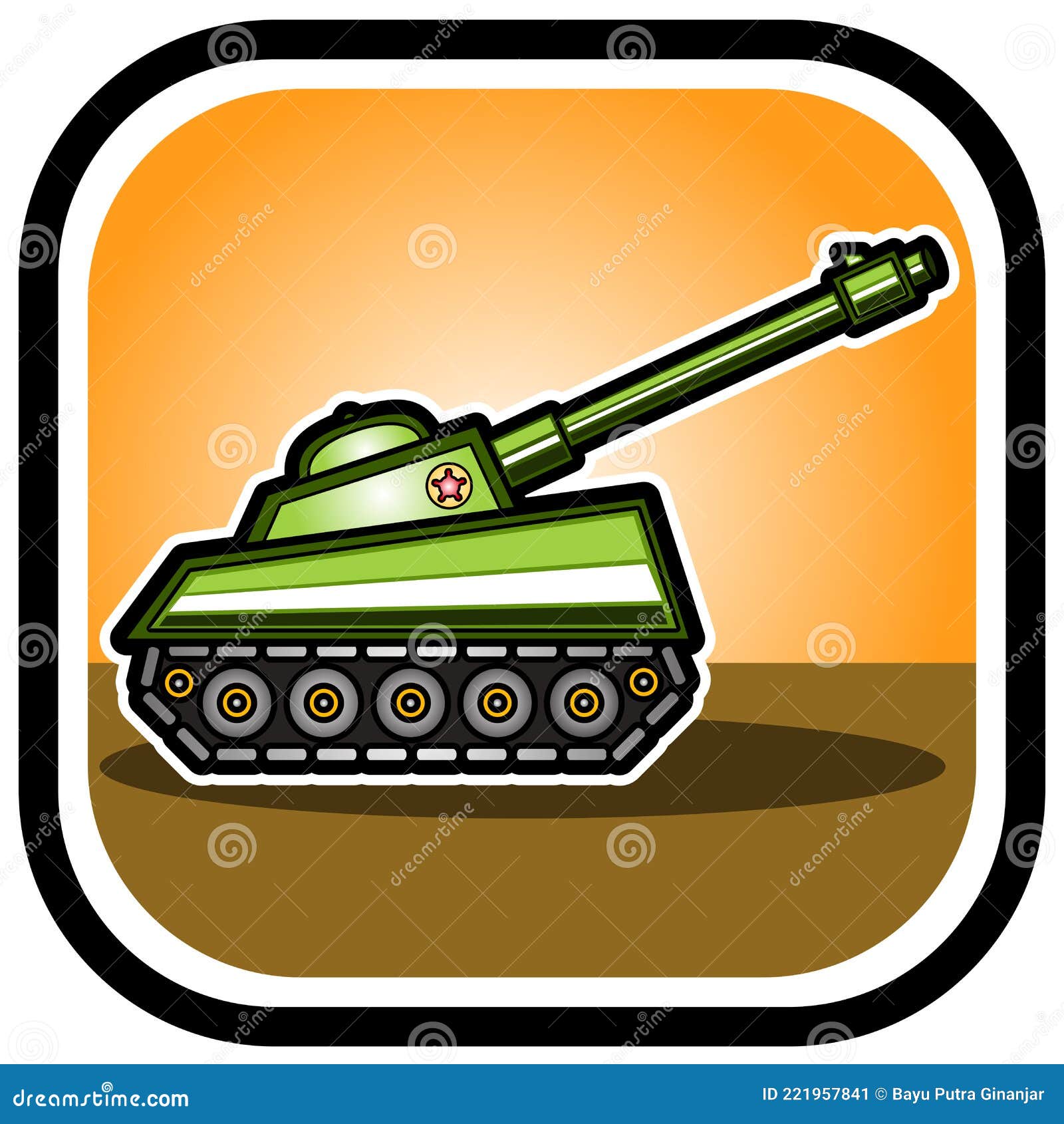 Vector Illustration of a Tank Ground Combat Vehicle Stock Vector ...
