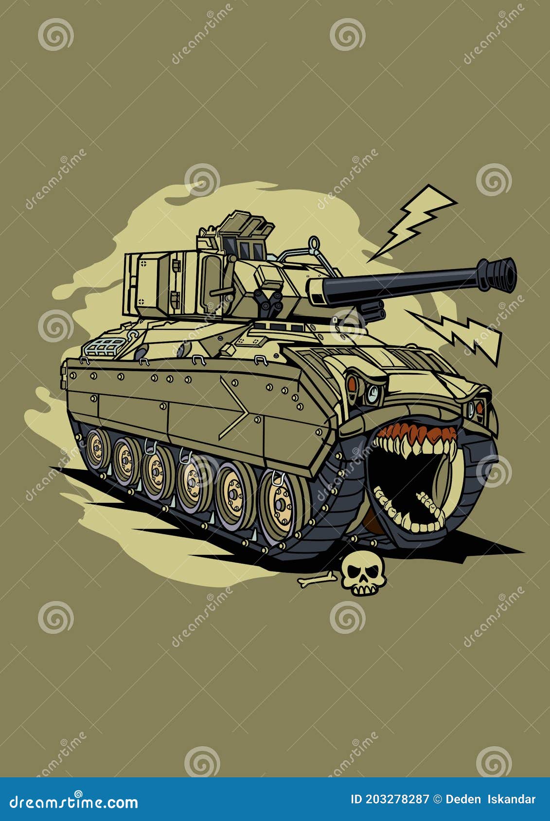 Illustration Art of Tank Monster Stock Vector - Illustration of poster ...