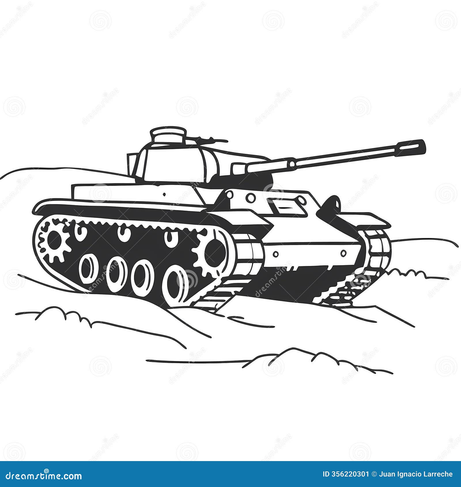 Vector Illustration of a Tank on a White Background. Side View Stock ...