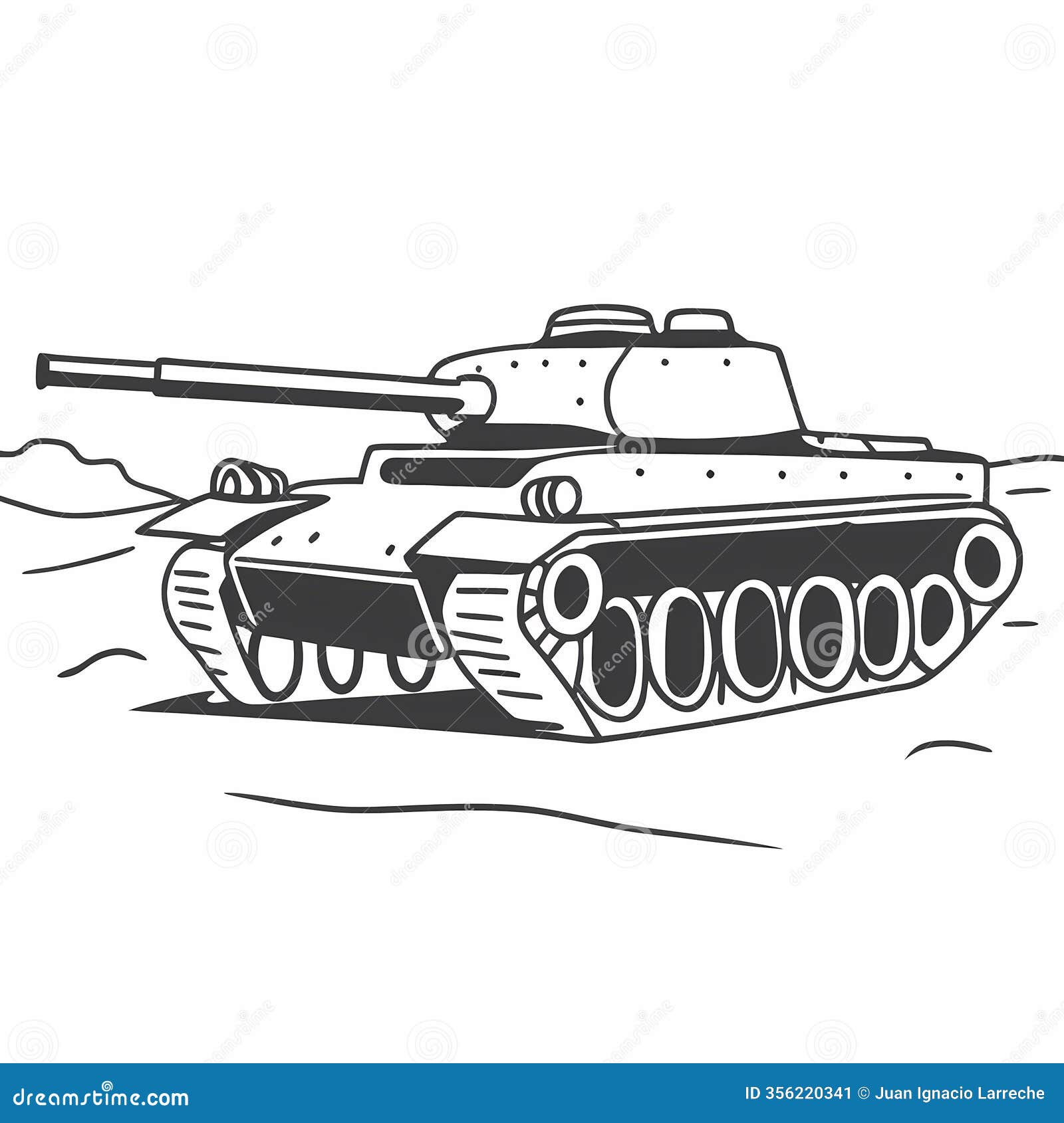 Vector Illustration of a Tank on a White Background. Side View Stock ...