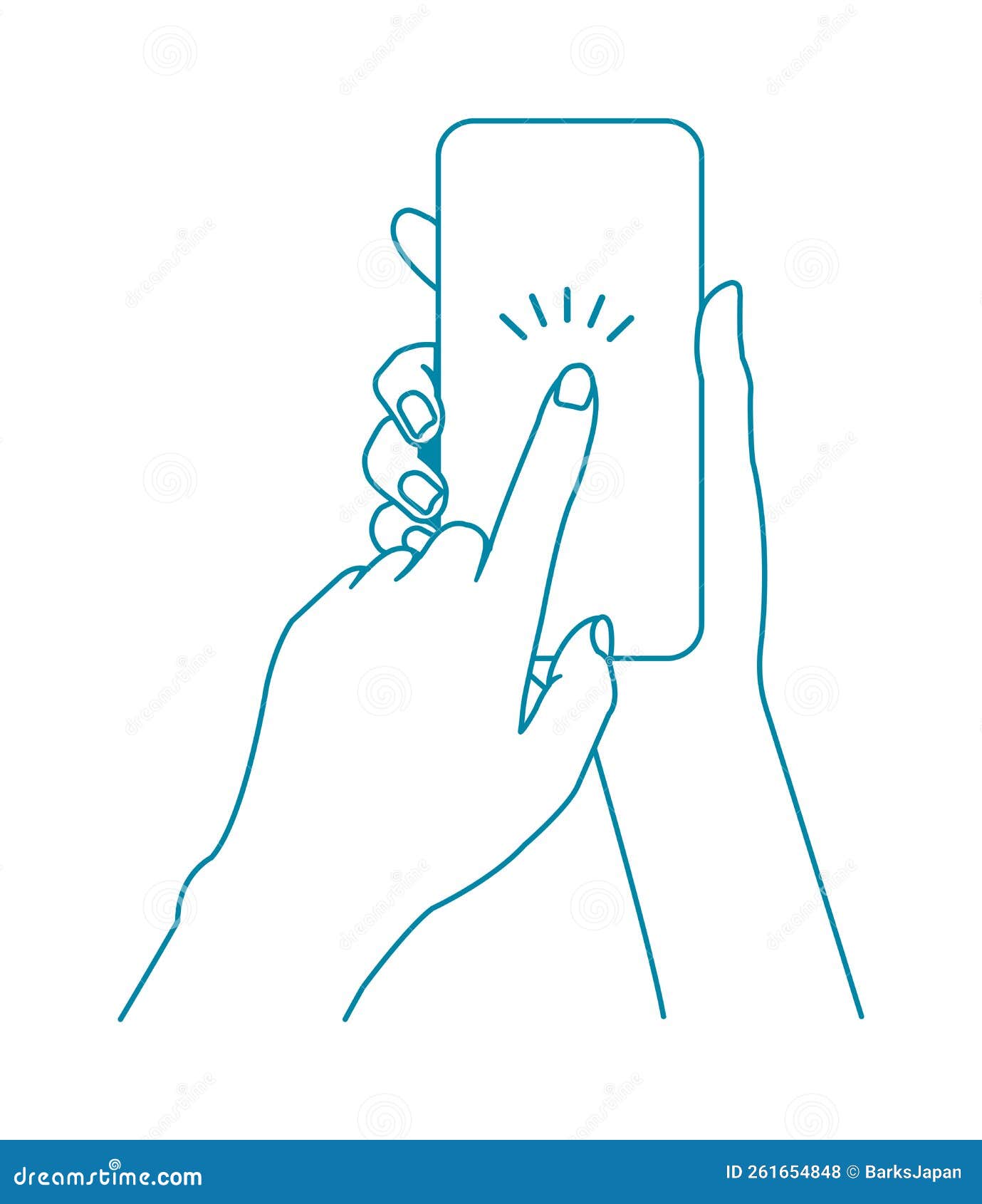 Vector Illustration of Tapping a Smartphone Stock Vector - Illustration ...