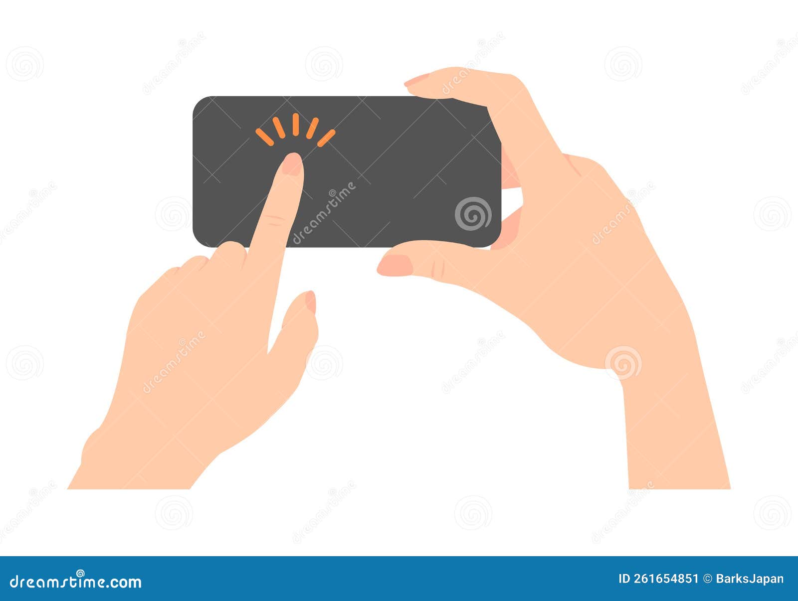 Vector Illustration of Tapping a Smartphone Stock Vector - Illustration ...