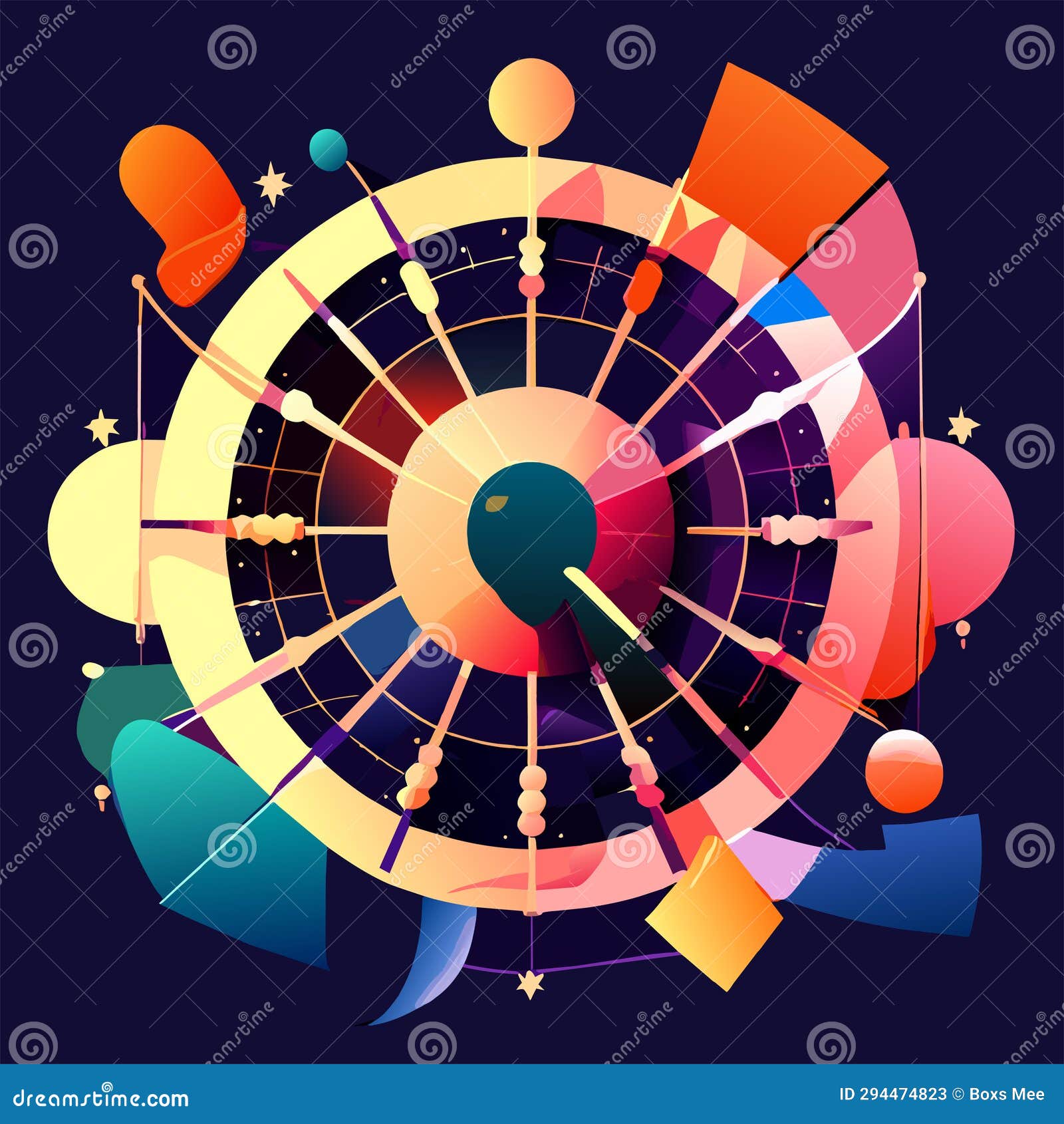 Vector Illustration of a Target on a Dark Background. the Concept of ...