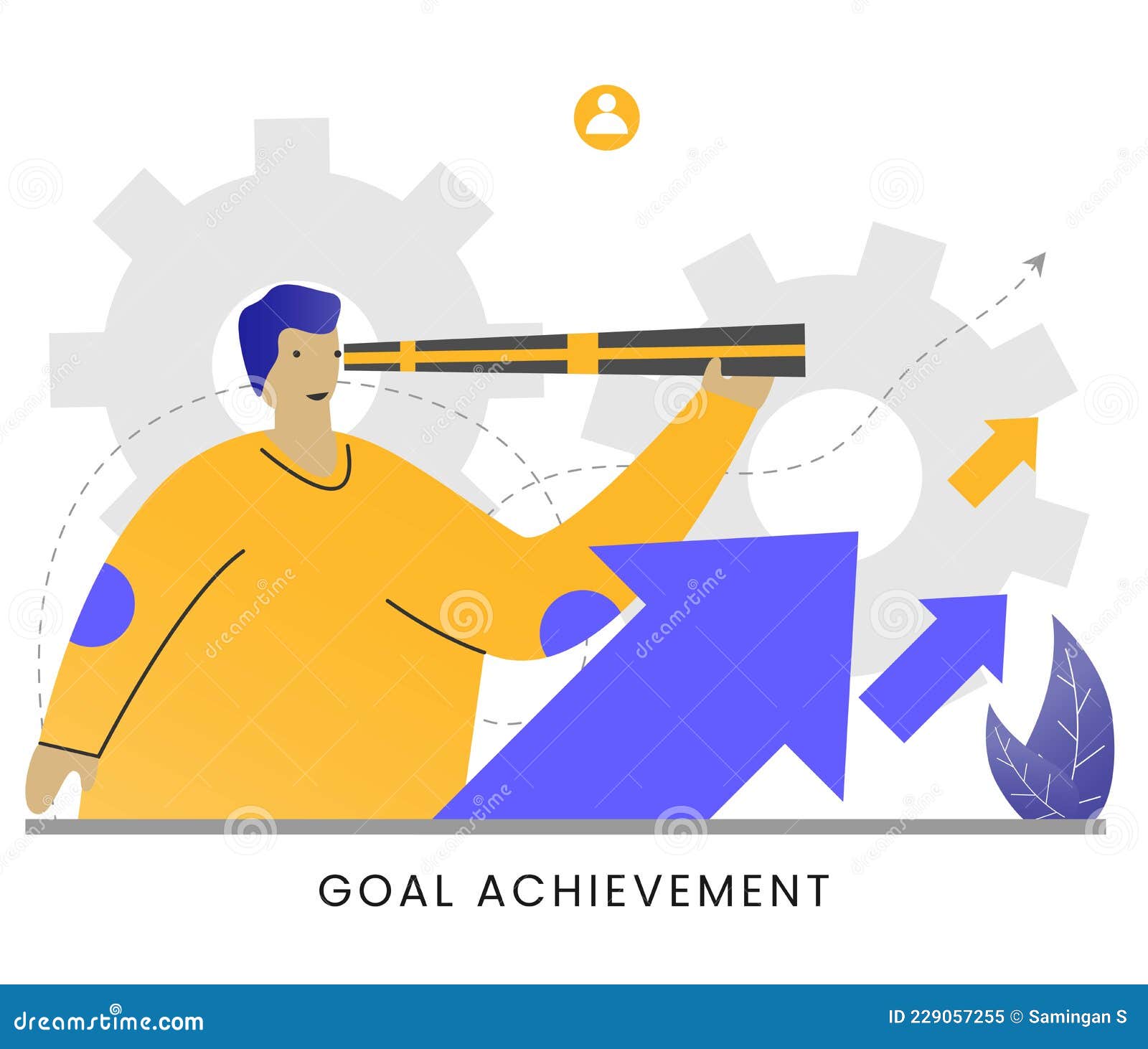 Vector Illustration Target and Goal Achievement Concept Stock ...