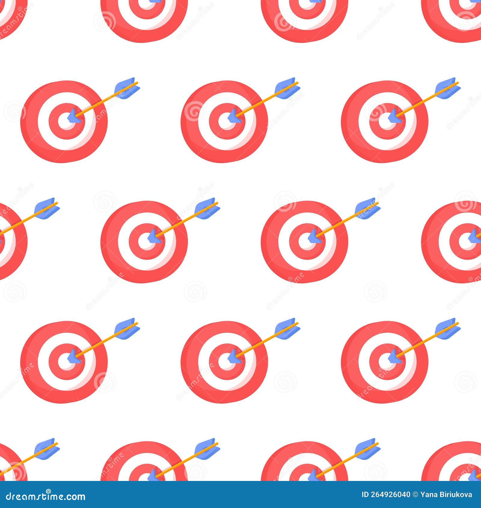 Vector Illustration of Target Pattern. Seamless Pattern of an Arrow ...
