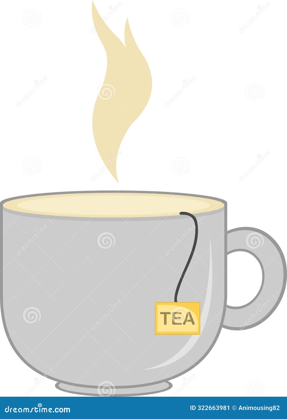 Cup tea smoke aroma stock vector. Illustration of cartoon - 322663981