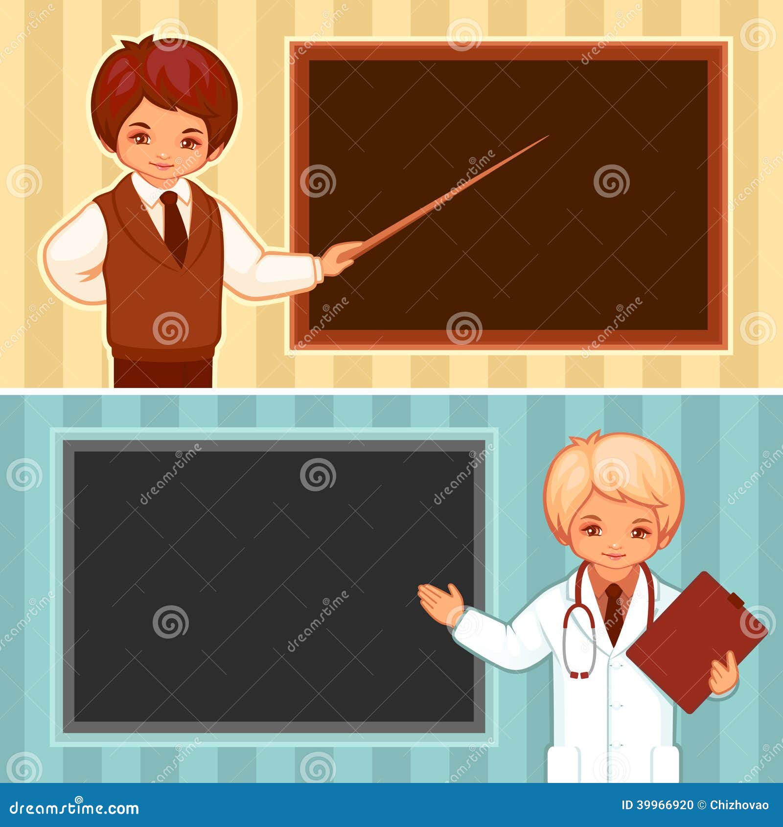 Vector Illustration of the Teacher and Doctor Stock Vector ...