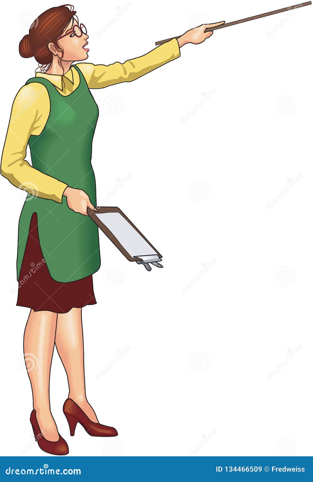 Teacher Pointing Vector Illustration Stock Vector - Illustration of ...