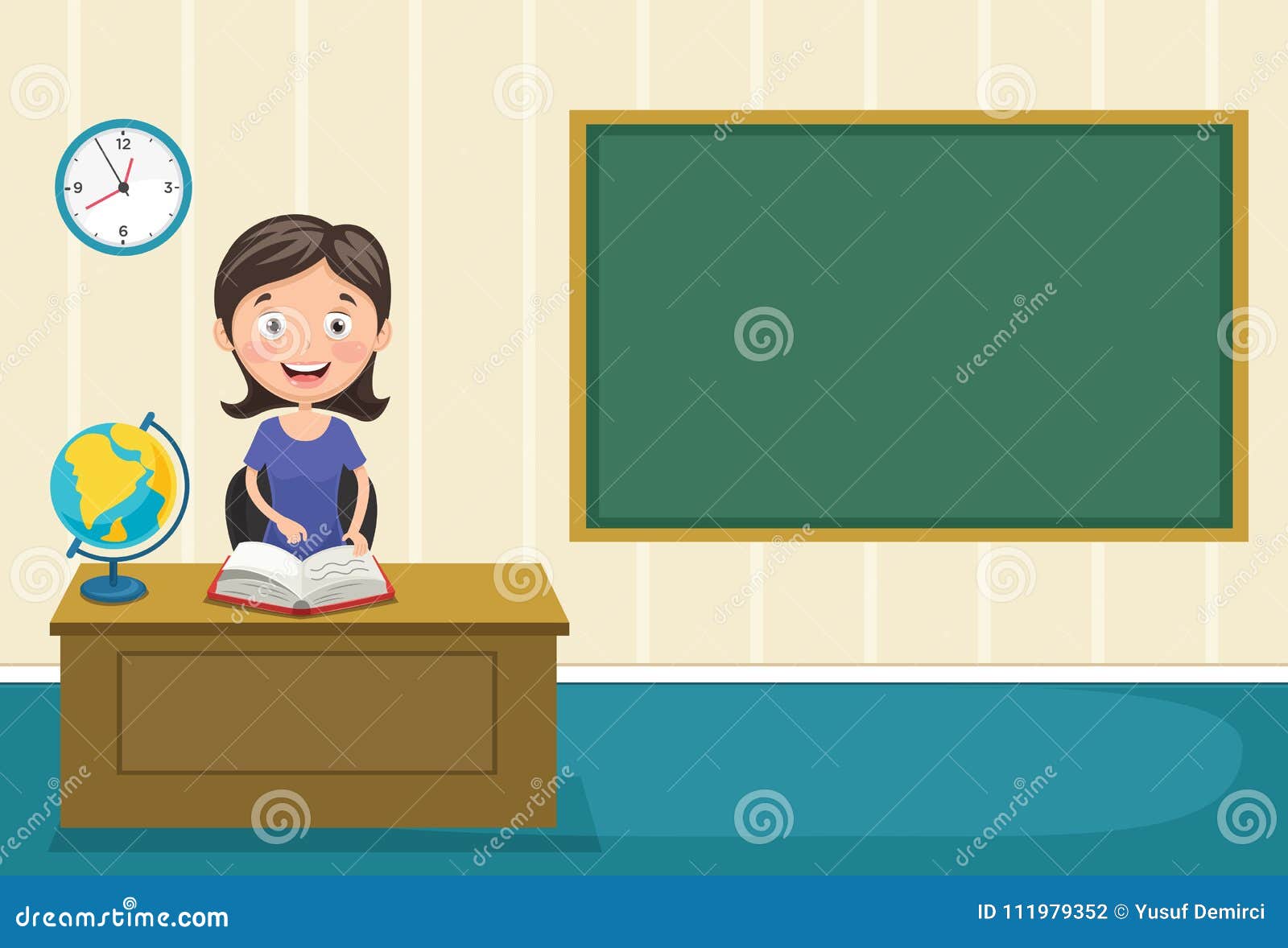 Vector Illustration of a Teacher Teaching Stock Vector - Illustration ...