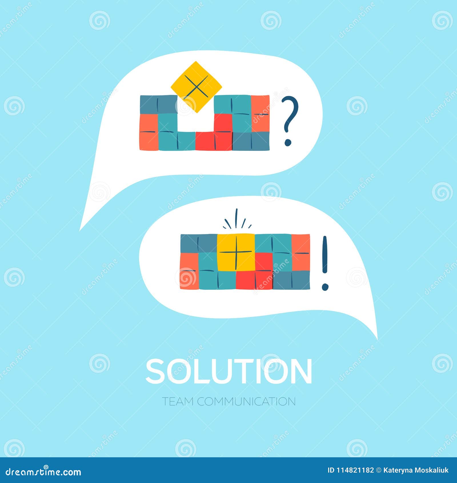 Vector Illustration. Team Communication. Solution Concept. Stock Vector ...