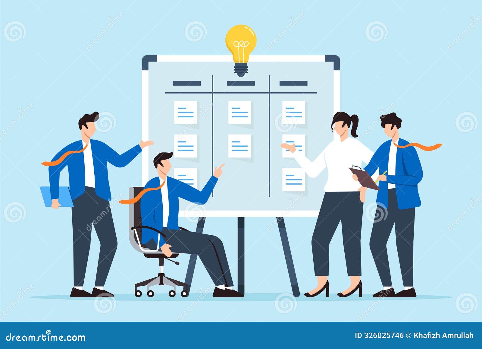 Brainstorming Session Leaflet Template Vector Illustration ...