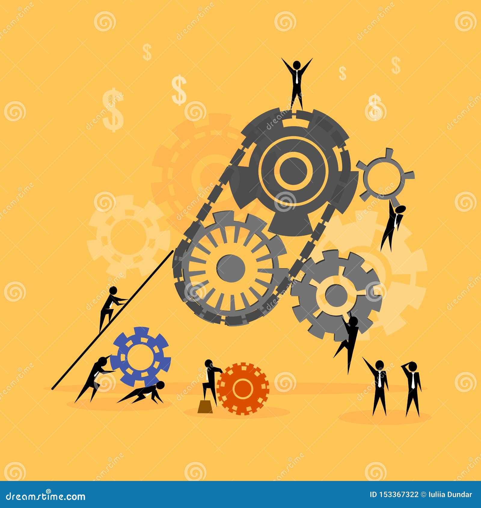 Competition between People in Business. Vector Flat Style. Stock Vector ...