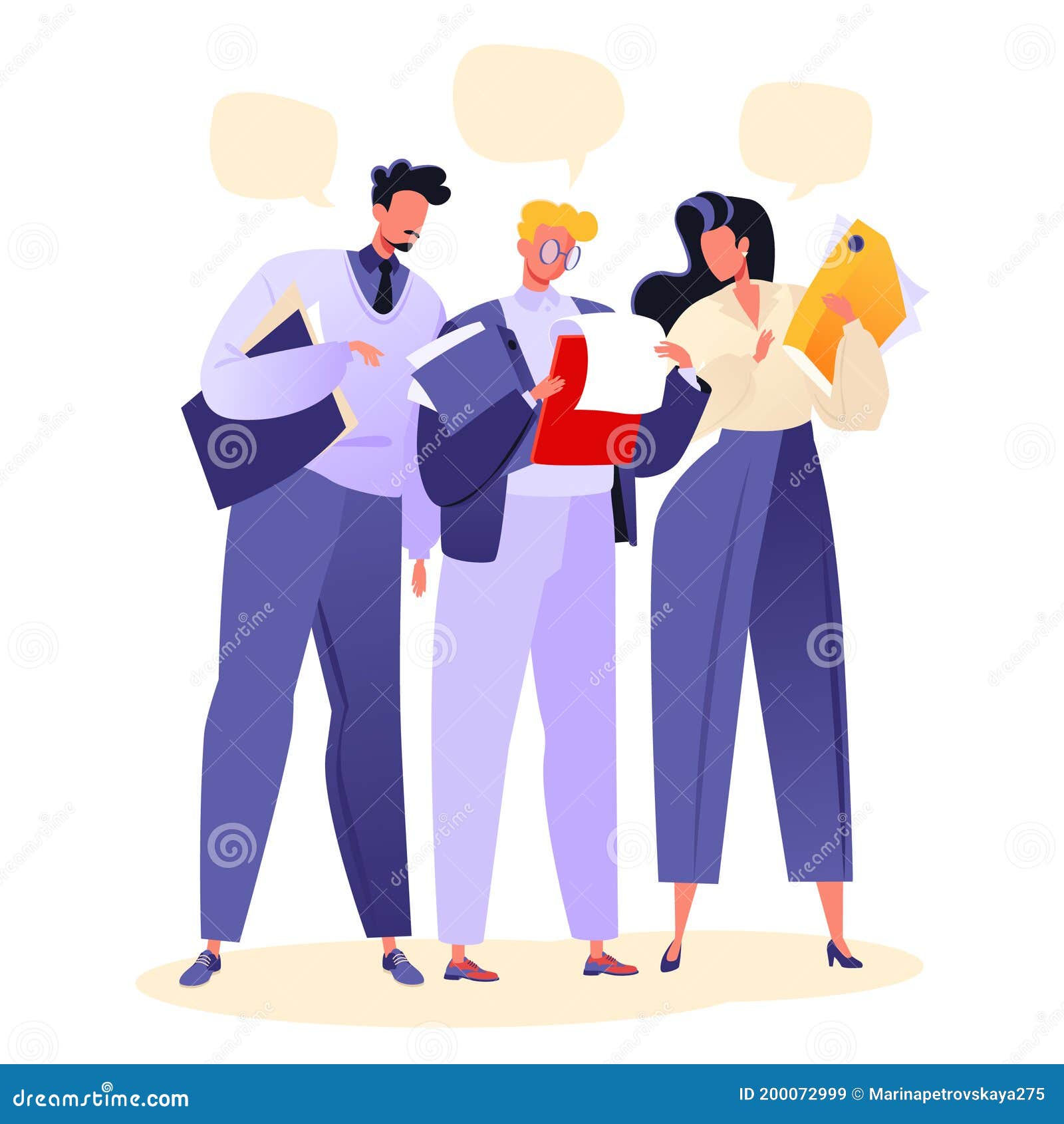 Teamwork, Office Workers Sitting At Table And Working At Project, Plan ...