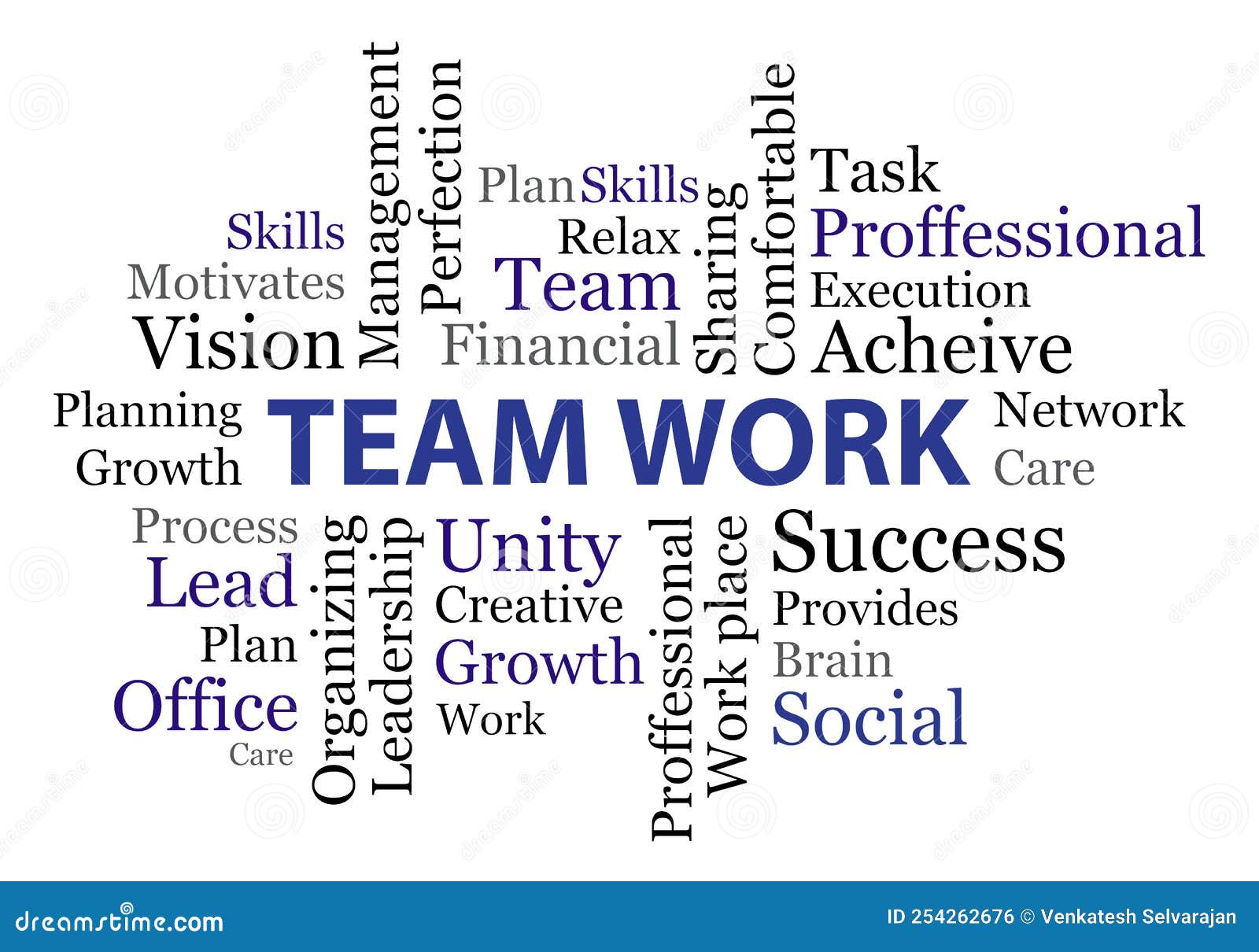 Teamwork Word Cloud Vector Illustration Stock Vector - Illustration of ...