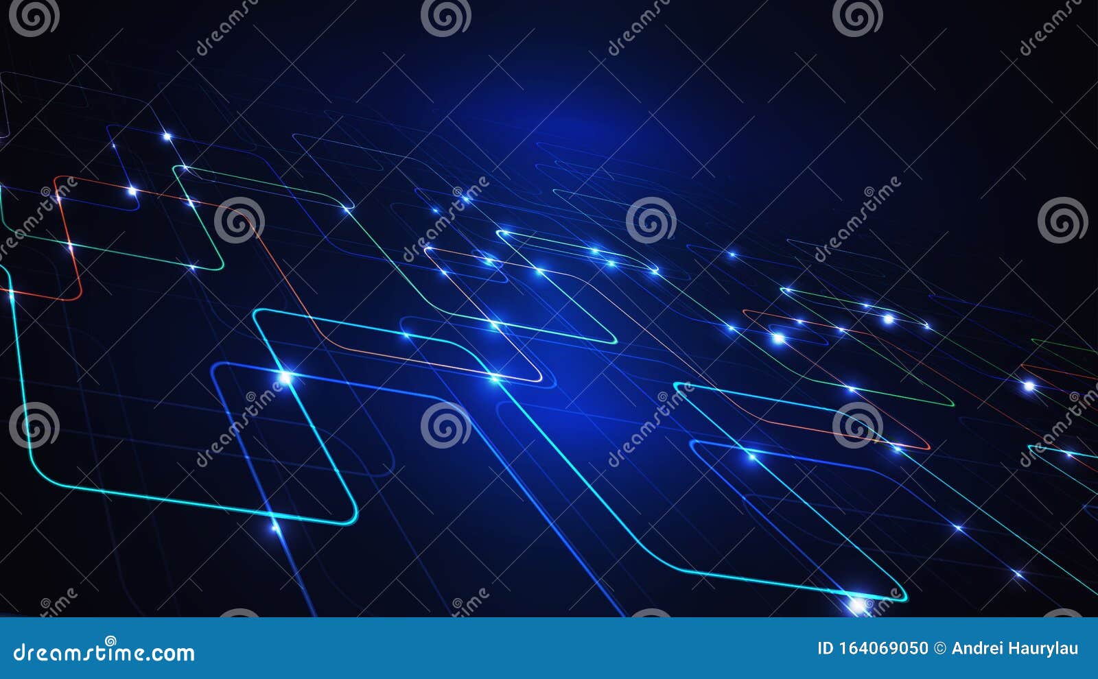 Vector Illustration of a Techno Technology Design of Luminous Lines on ...