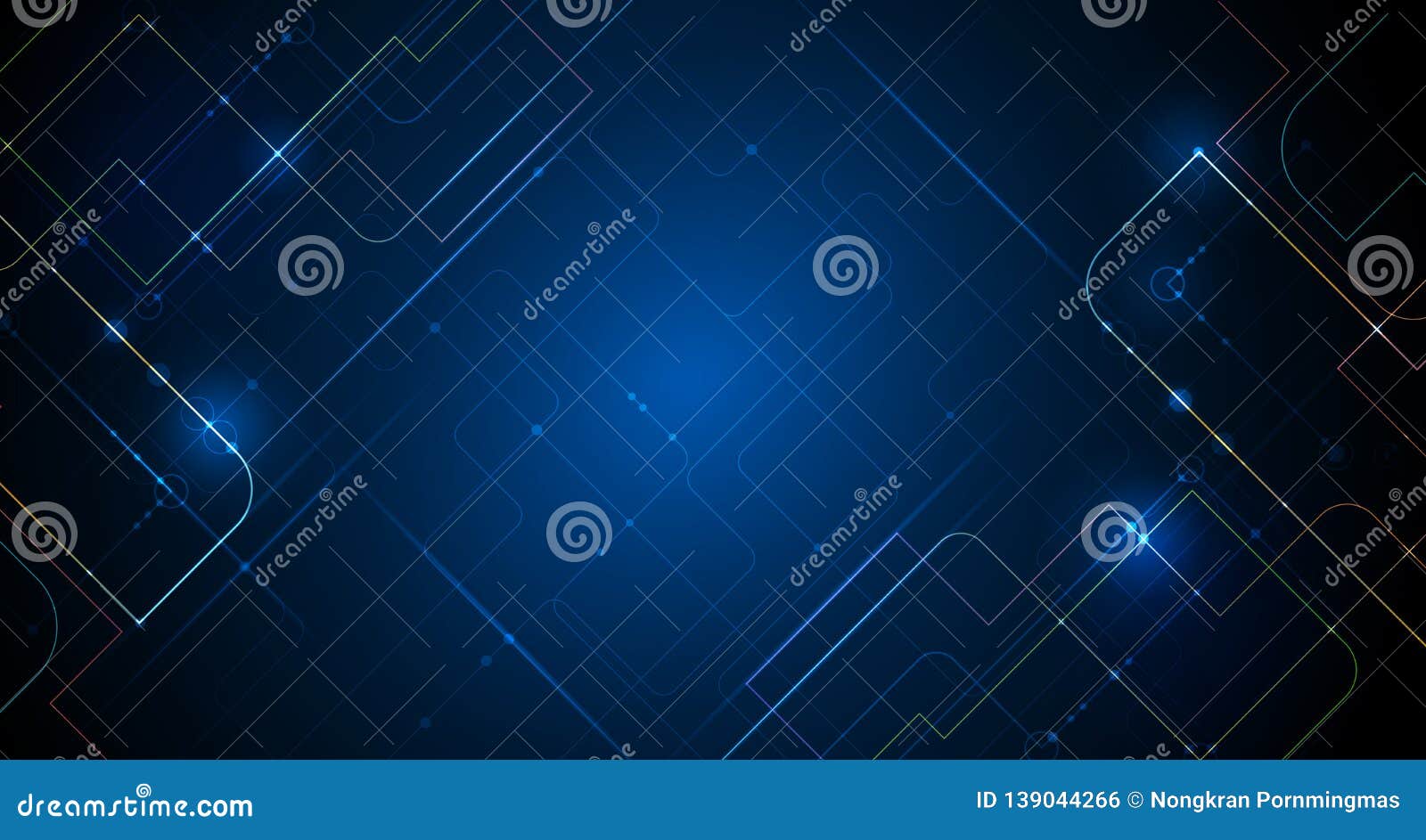 Blue Techno Crystals With Gradient Background Stock Photo ...