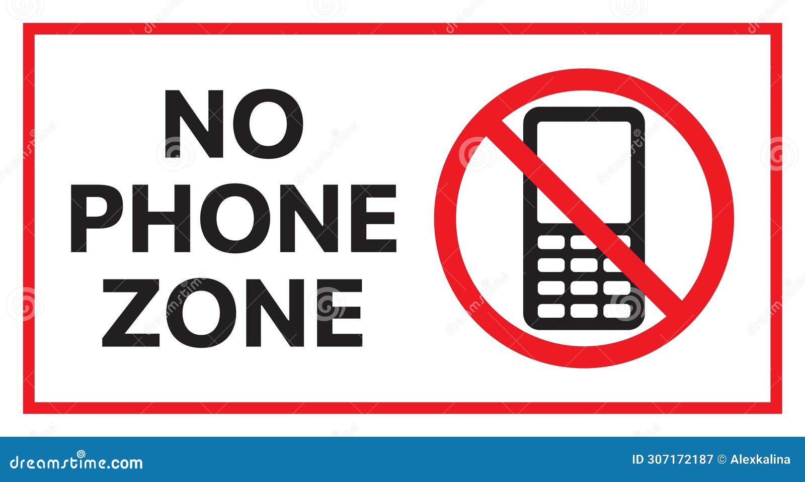 Vector Illustration of Telephone Warning Stop Sign Icon. NO PHONE ZONE ...