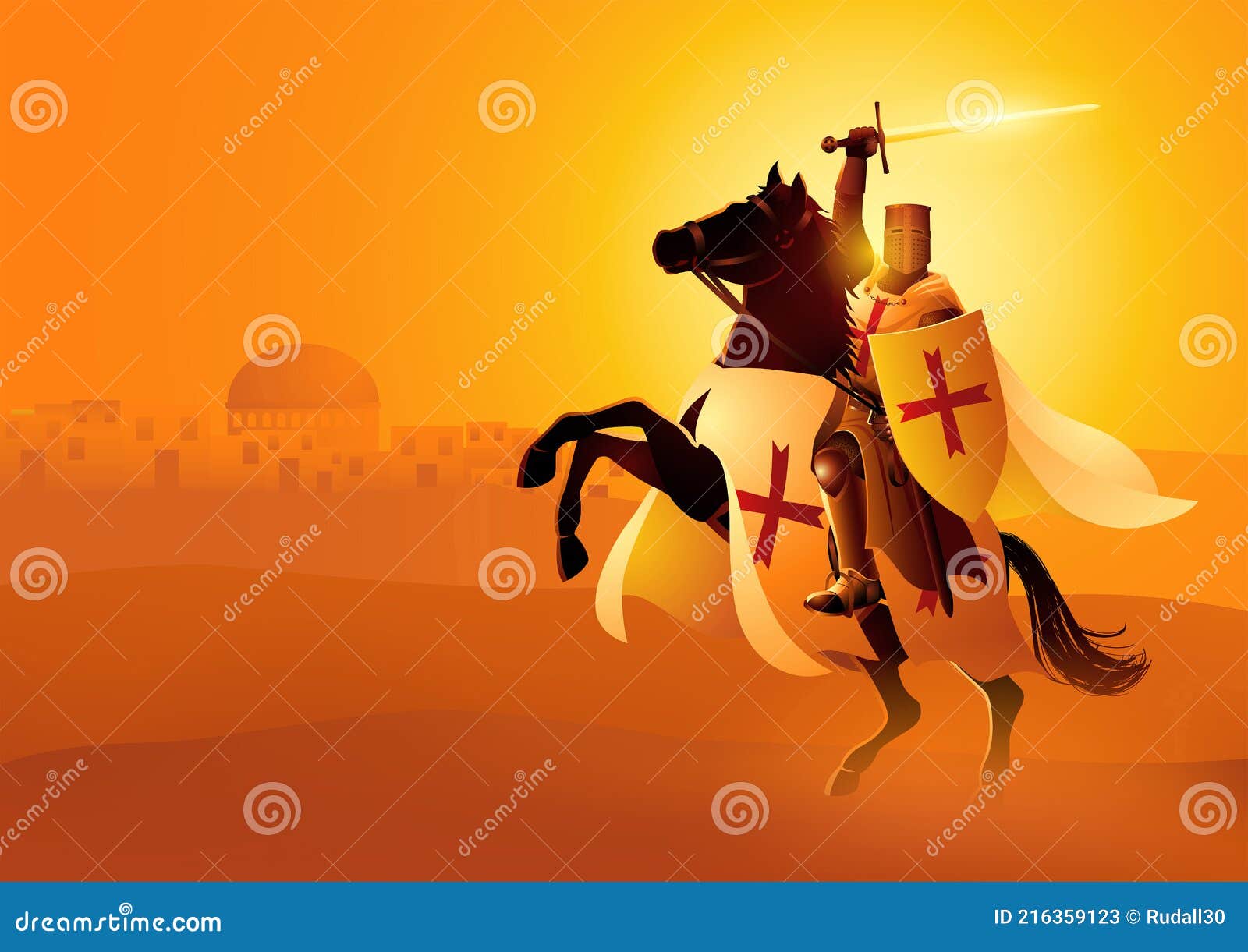 Templar Knight Mascot Cartoon Vector 36104997